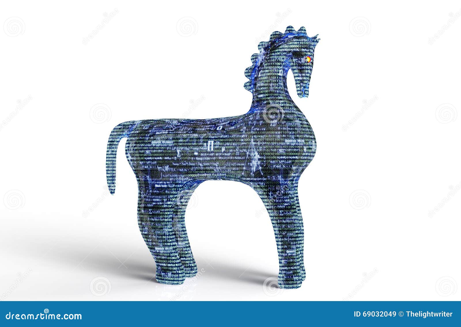 Safety Concept Computer Trojan Horse Isolated on White, 3D Illus Stock ...