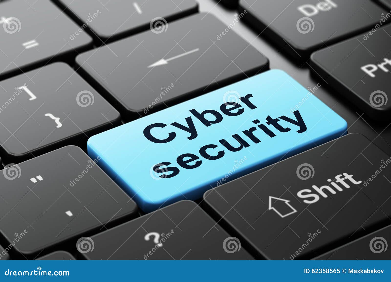 Safety Concept: Cyber Security on Computer Stock Illustration ...
