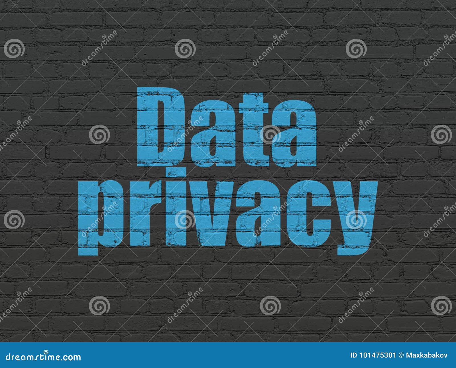 Safety Concept: Data Privacy on Wall Background Stock Illustration ...