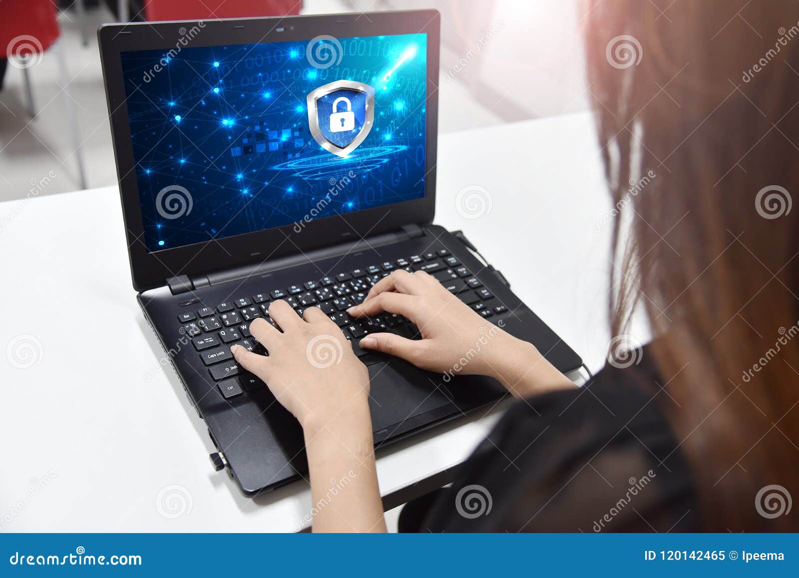 Safety Concept Digital Cyber Security, Protect with Shield Armor Stock ...