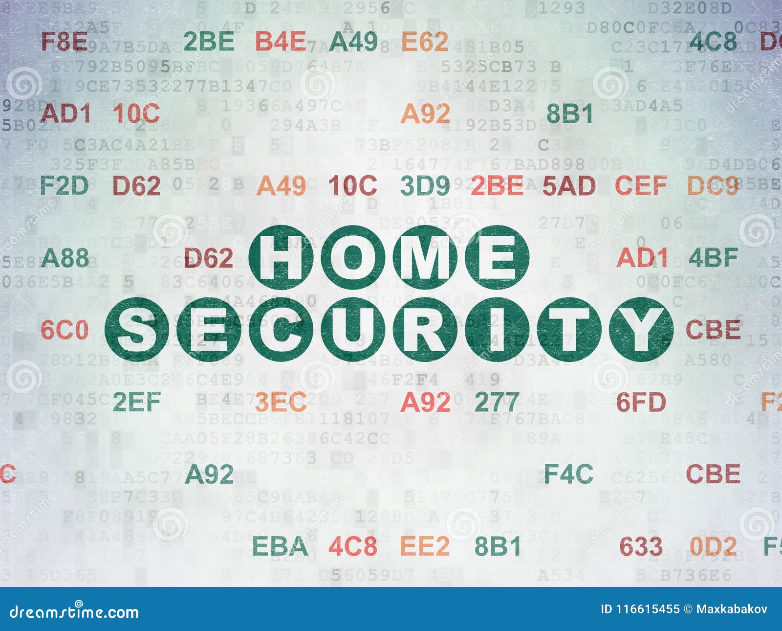Safety Concept: Home Security on Digital Data Paper Background Stock ...