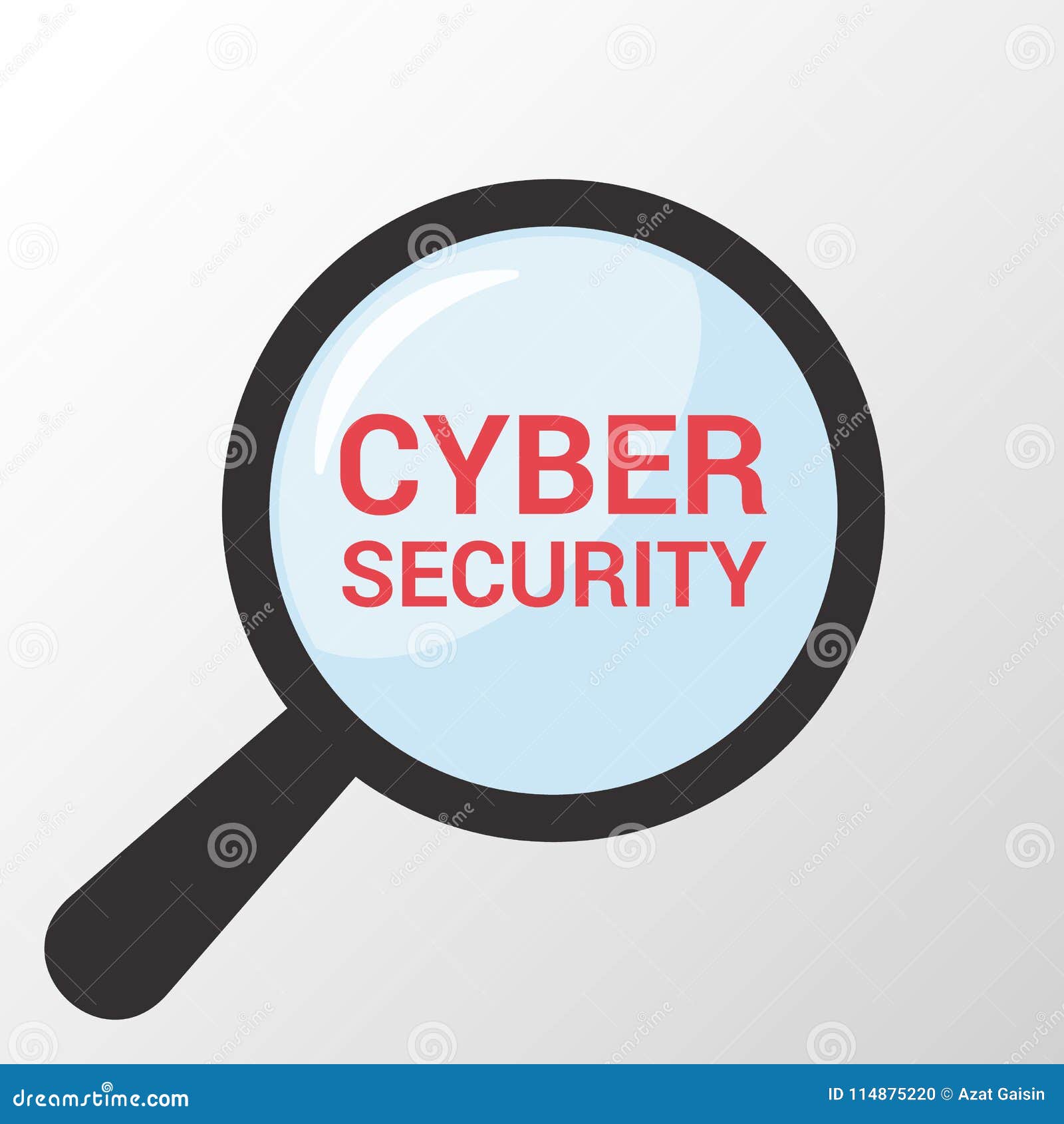 Safety Concept: Magnifying Optical Glass with Words Cyber Security ...