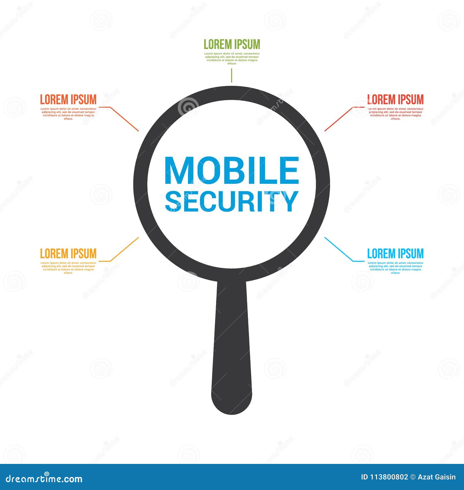 Safety Concept: Magnifying Optical Glass with Words Mobile Security ...