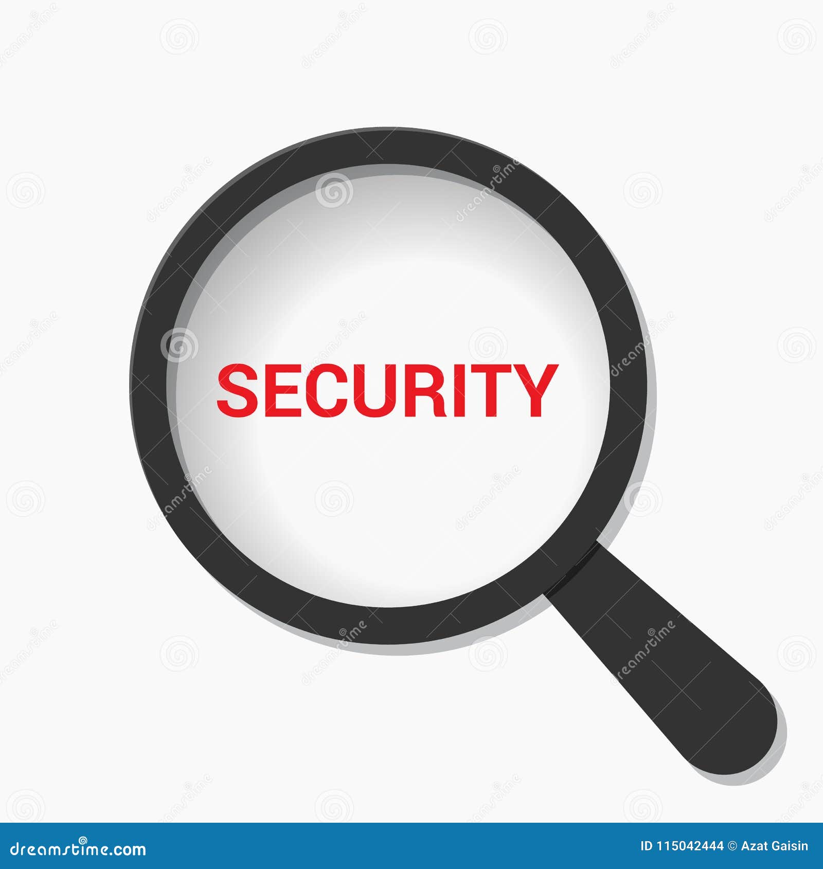 Safety Concept: Magnifying Optical Glass with Words Security Stock ...