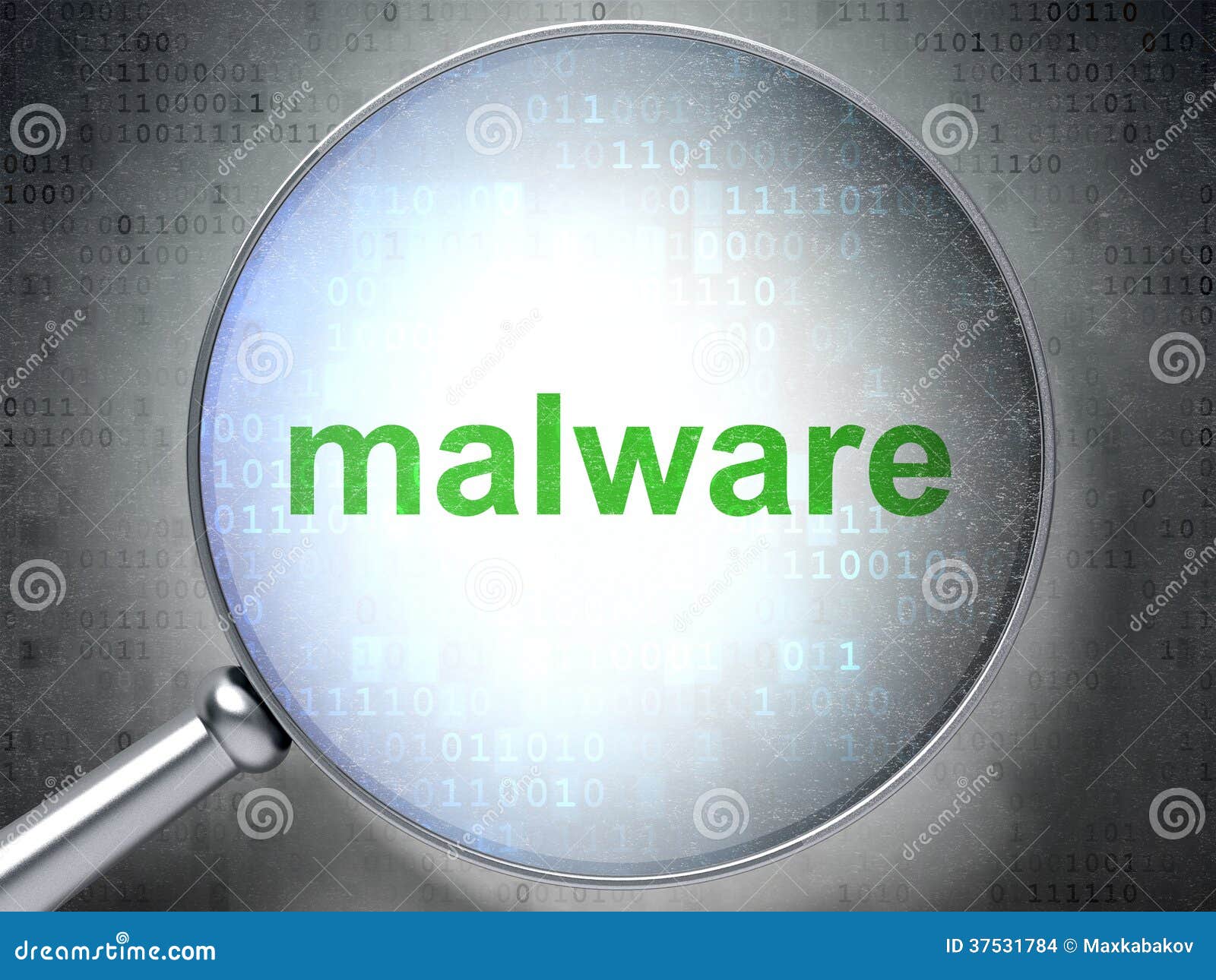 Safety Concept: Malware with Optical Glass Stock Illustration ...
