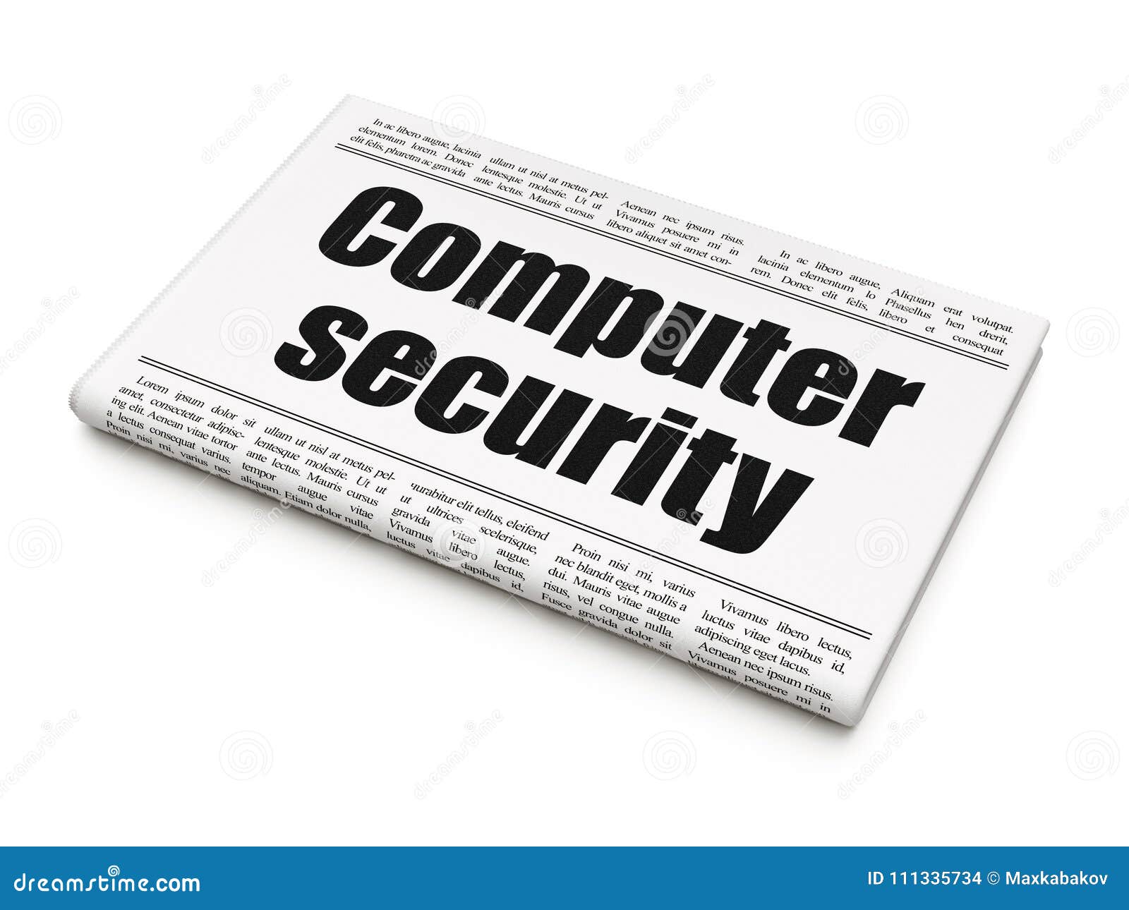 Safety Concept: Newspaper Headline Computer Security Stock Illustration ...