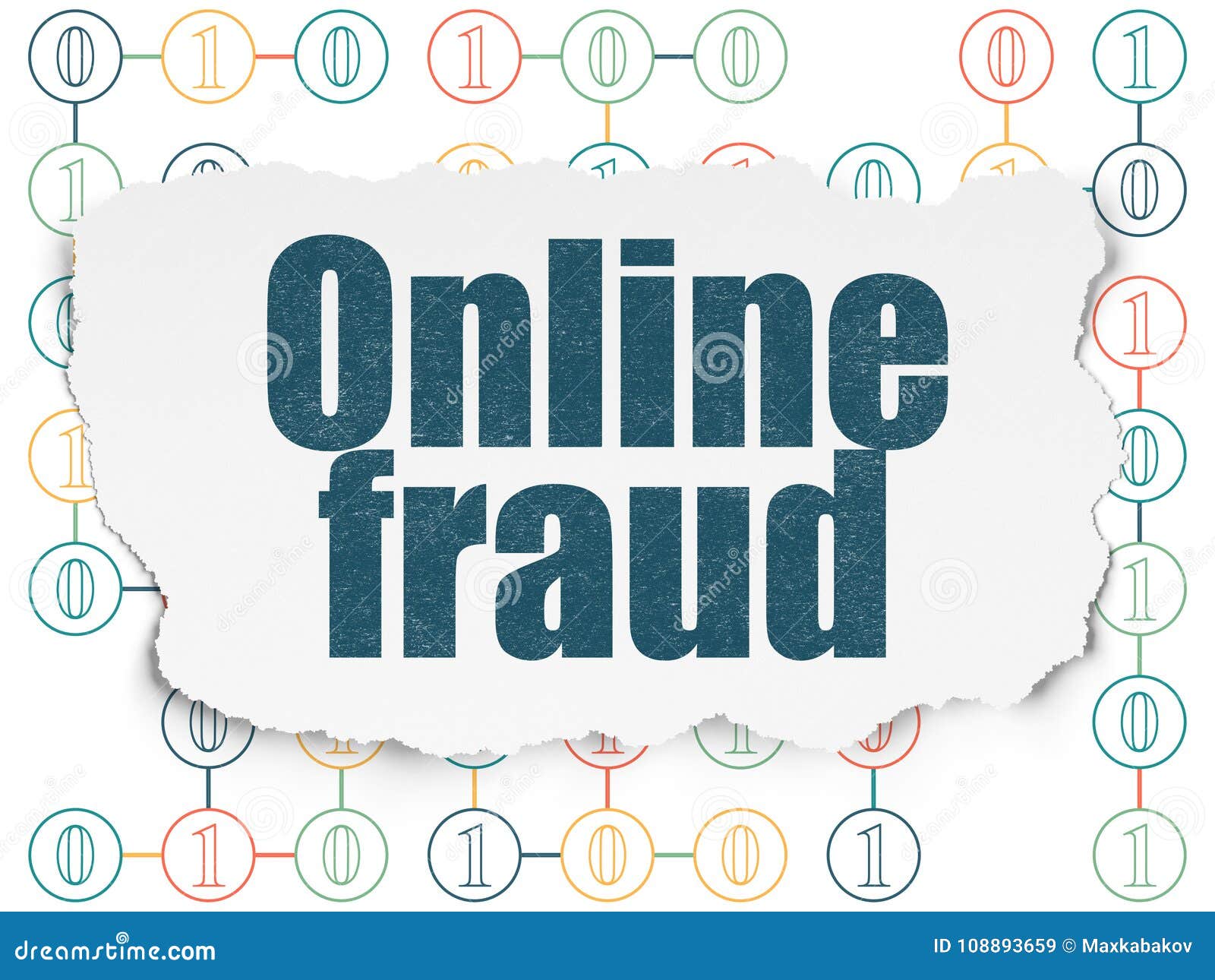 Safety Concept: Online Fraud on Torn Paper Background Stock ...