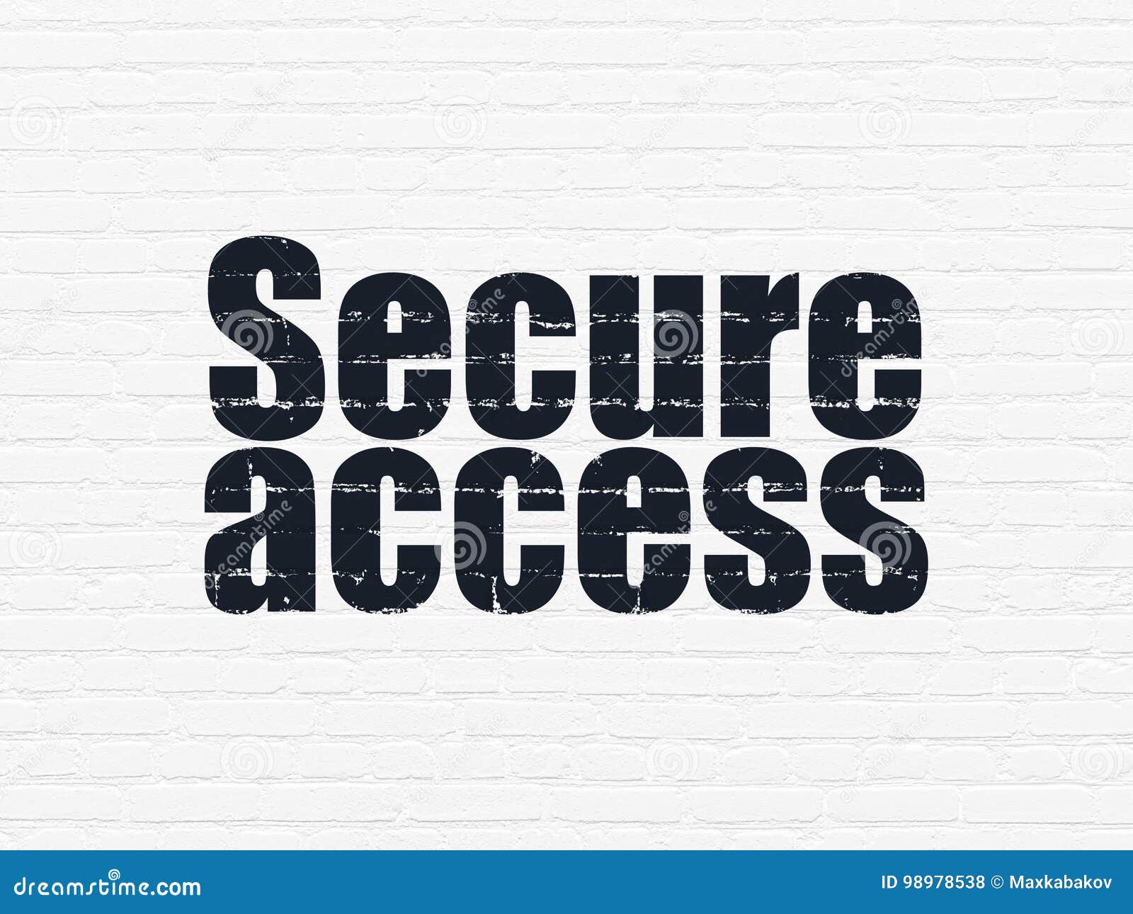 Safety Concept: Secure Access on Wall Background Stock Illustration ...