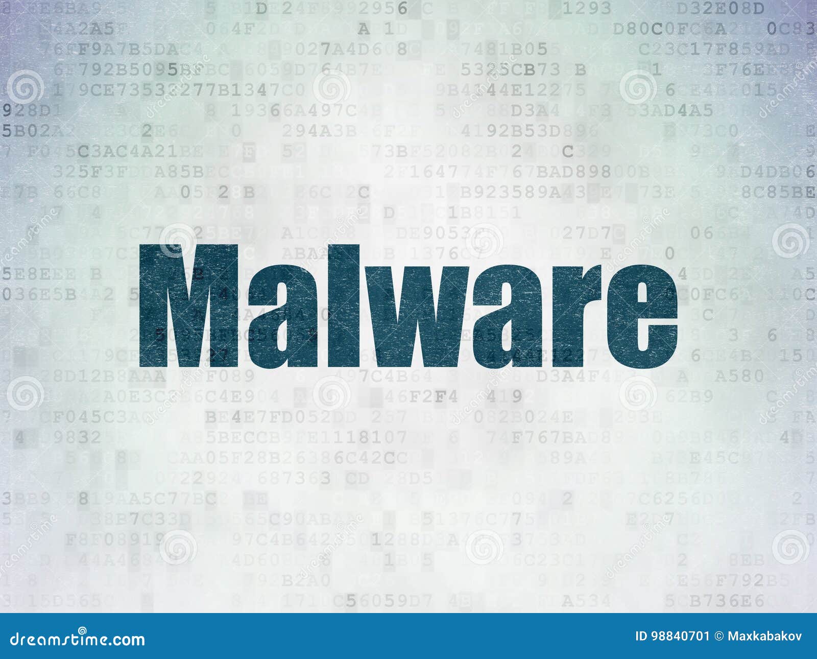 Safety Concept: Malware on Digital Data Paper Background Stock ...
