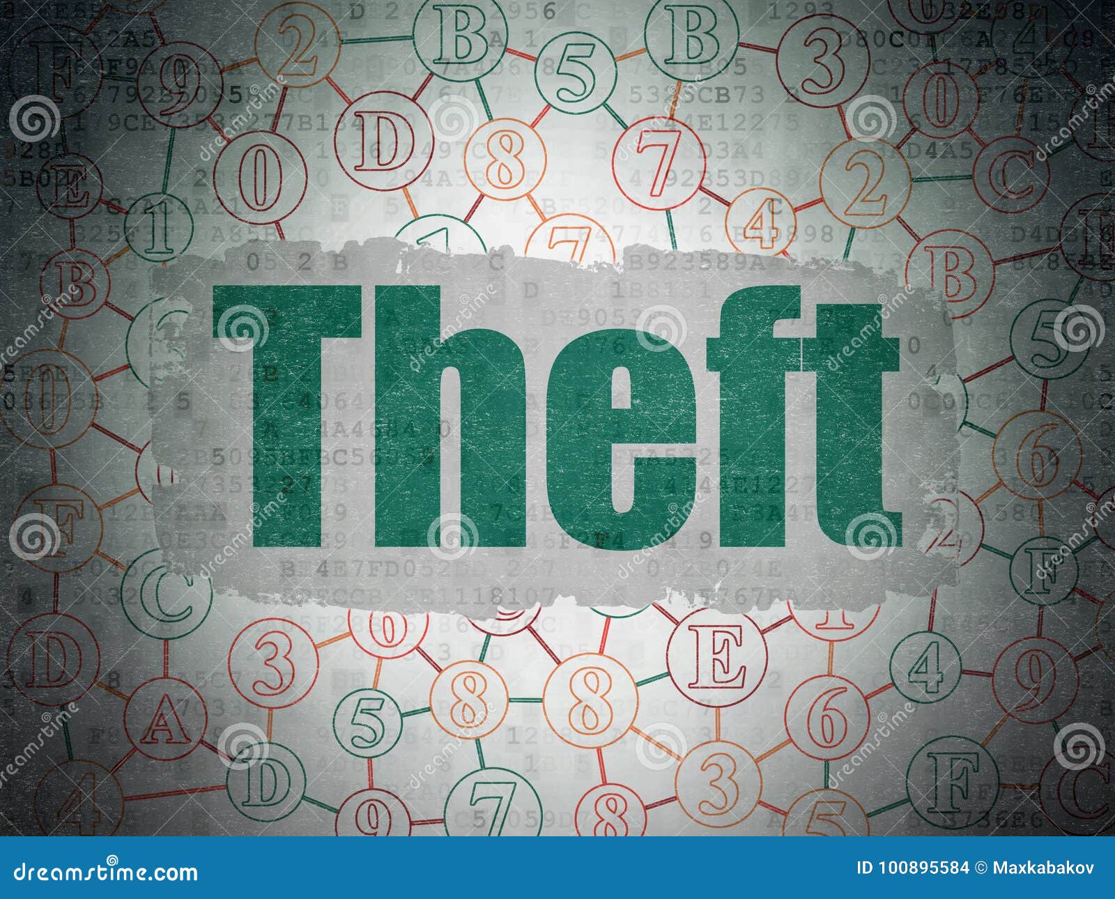 Safety Concept: Theft on Digital Data Paper Background Stock ...