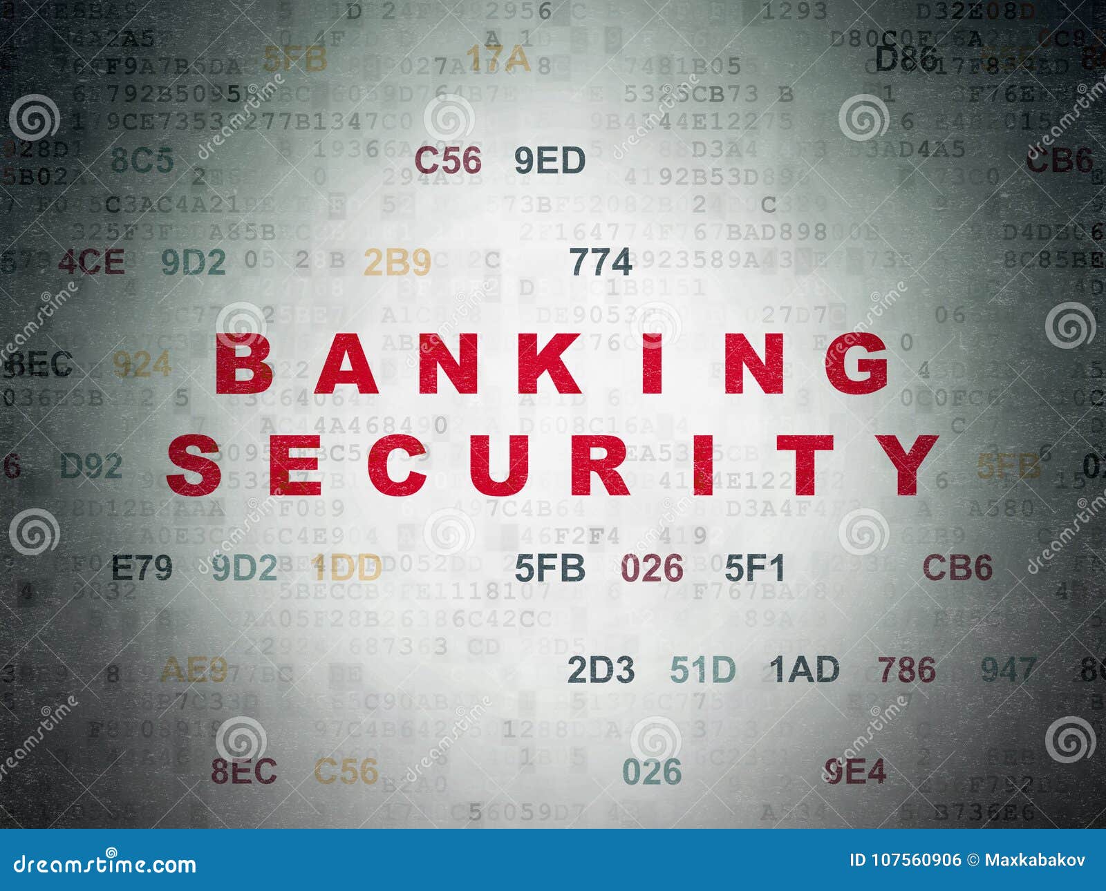 Safety Concept: Banking Security on Digital Data Paper Background Stock ...