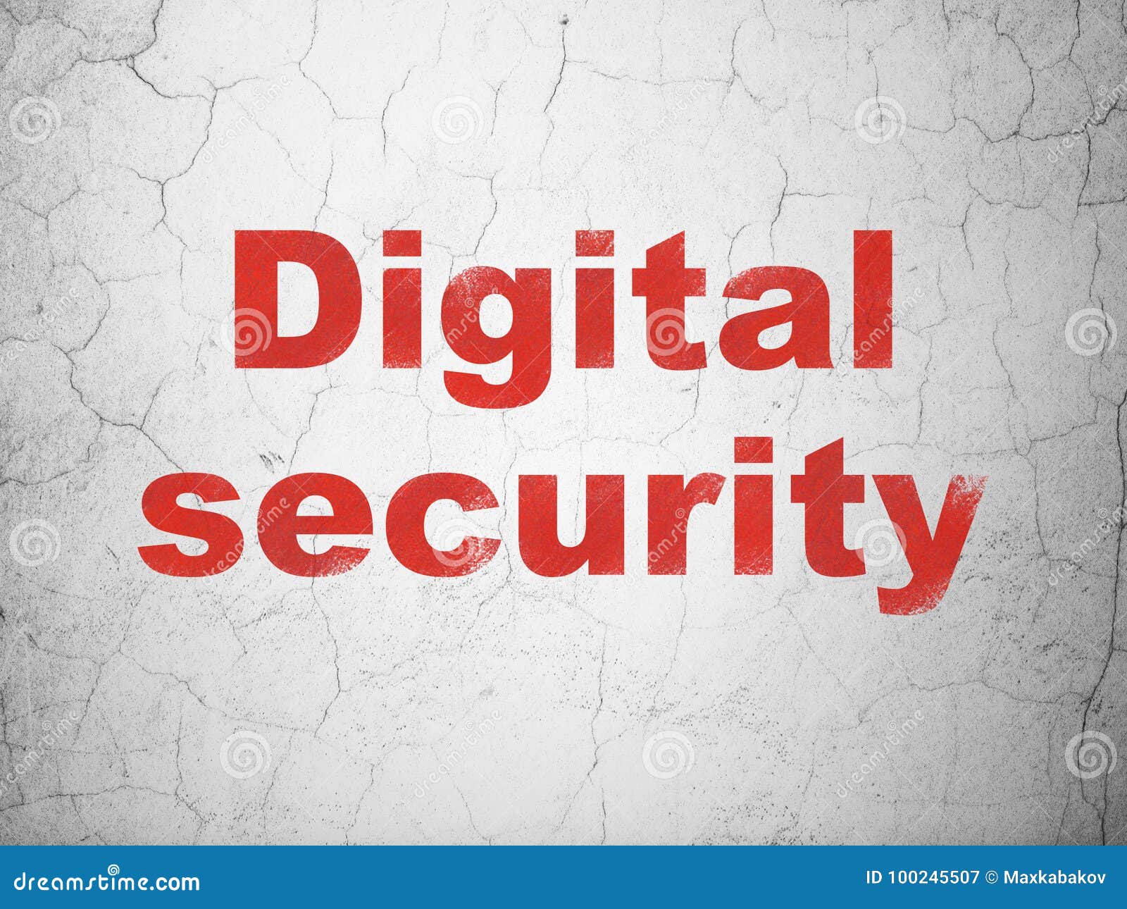 Safety Concept: Digital Security on Wall Background Stock Illustration ...