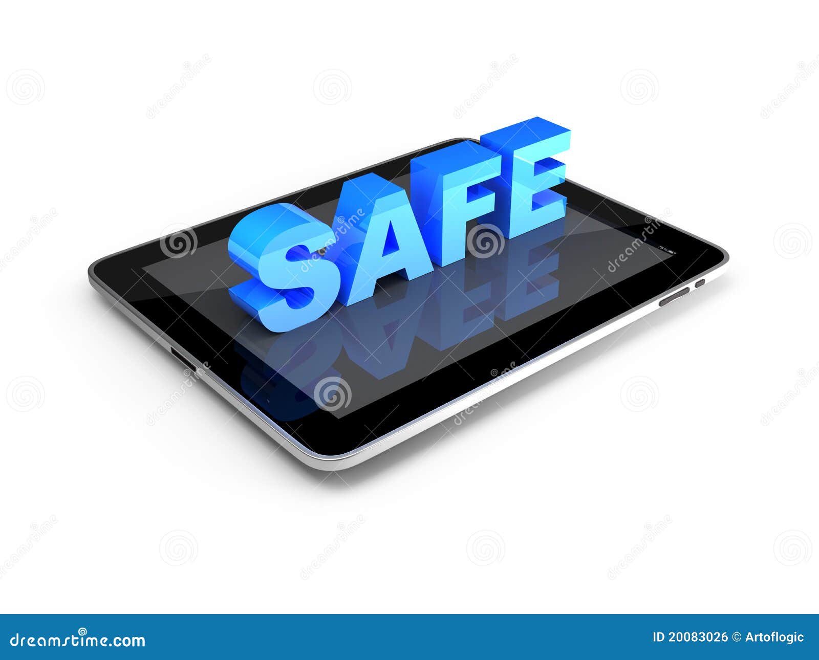Safety Concept. Tablet PC with 3d Text SAFE Stock Photo - Illustration ...
