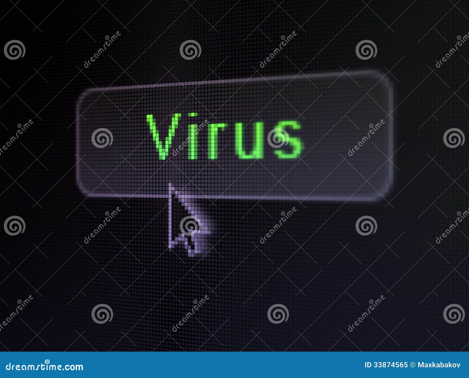 Safety Concept: Virus on Digital Button Background Stock Illustration ...