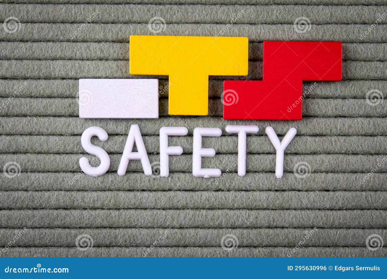 SAFETY Concept. White Letters of the Alphabet on a Green Background ...
