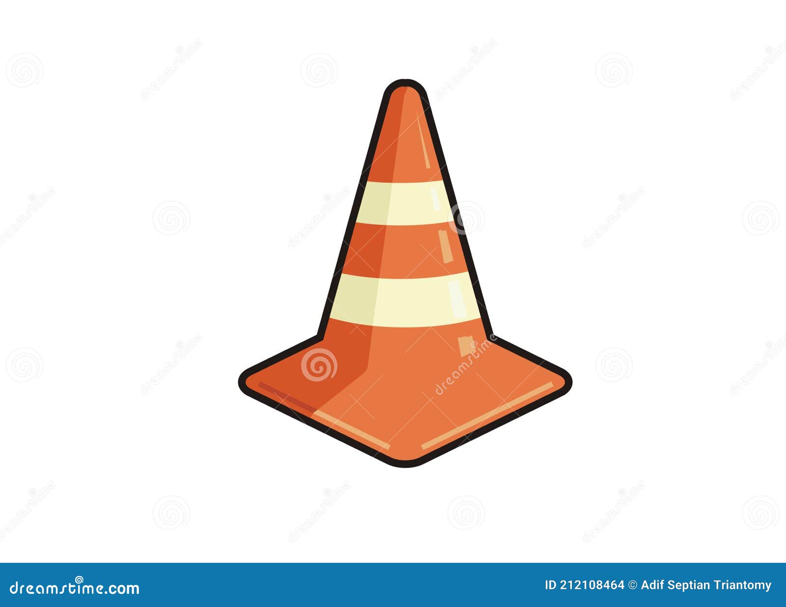 Safety Cone. Simple Flat Illustration. Stock Vector - Illustration of ...