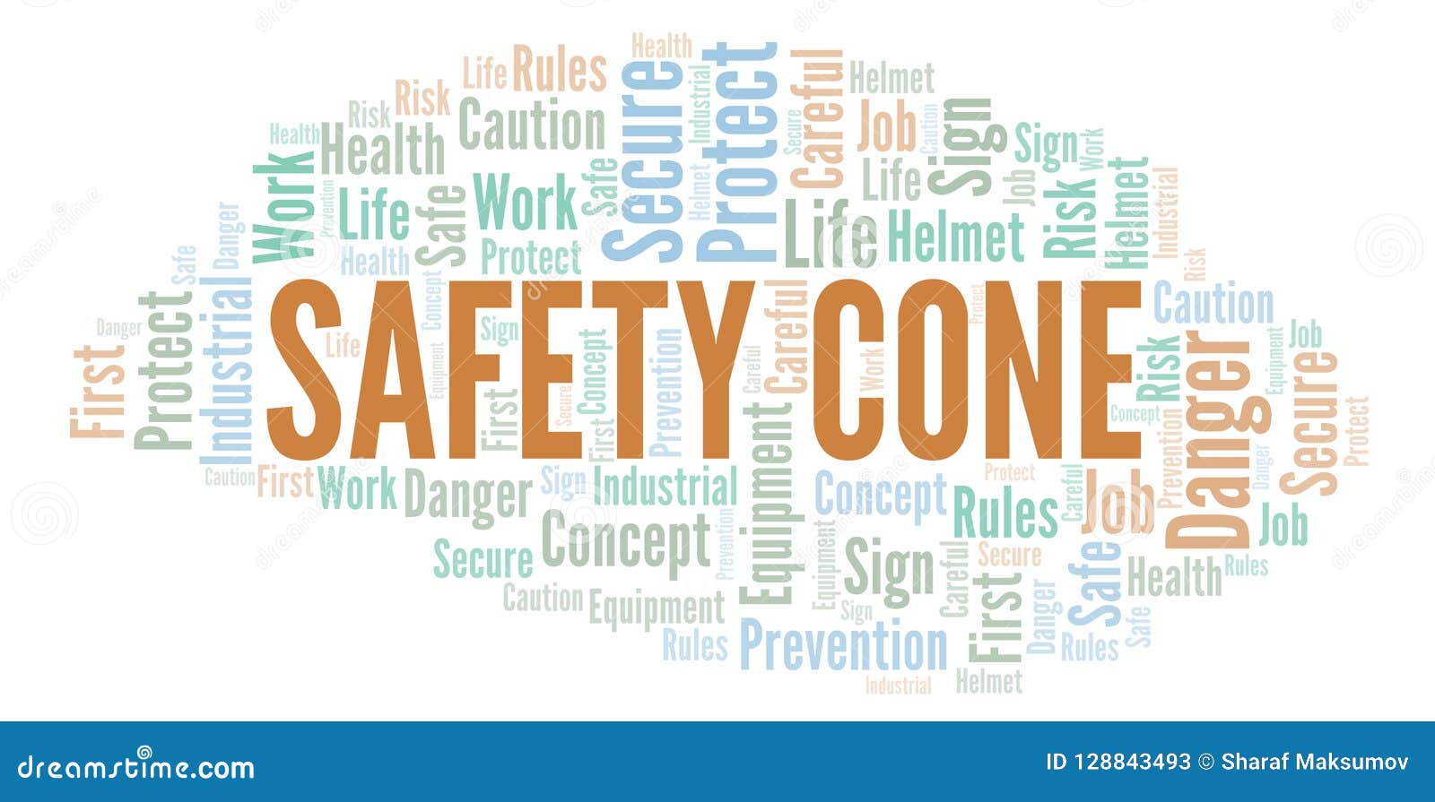 Safety Cone word cloud. stock illustration. Illustration of greeting ...