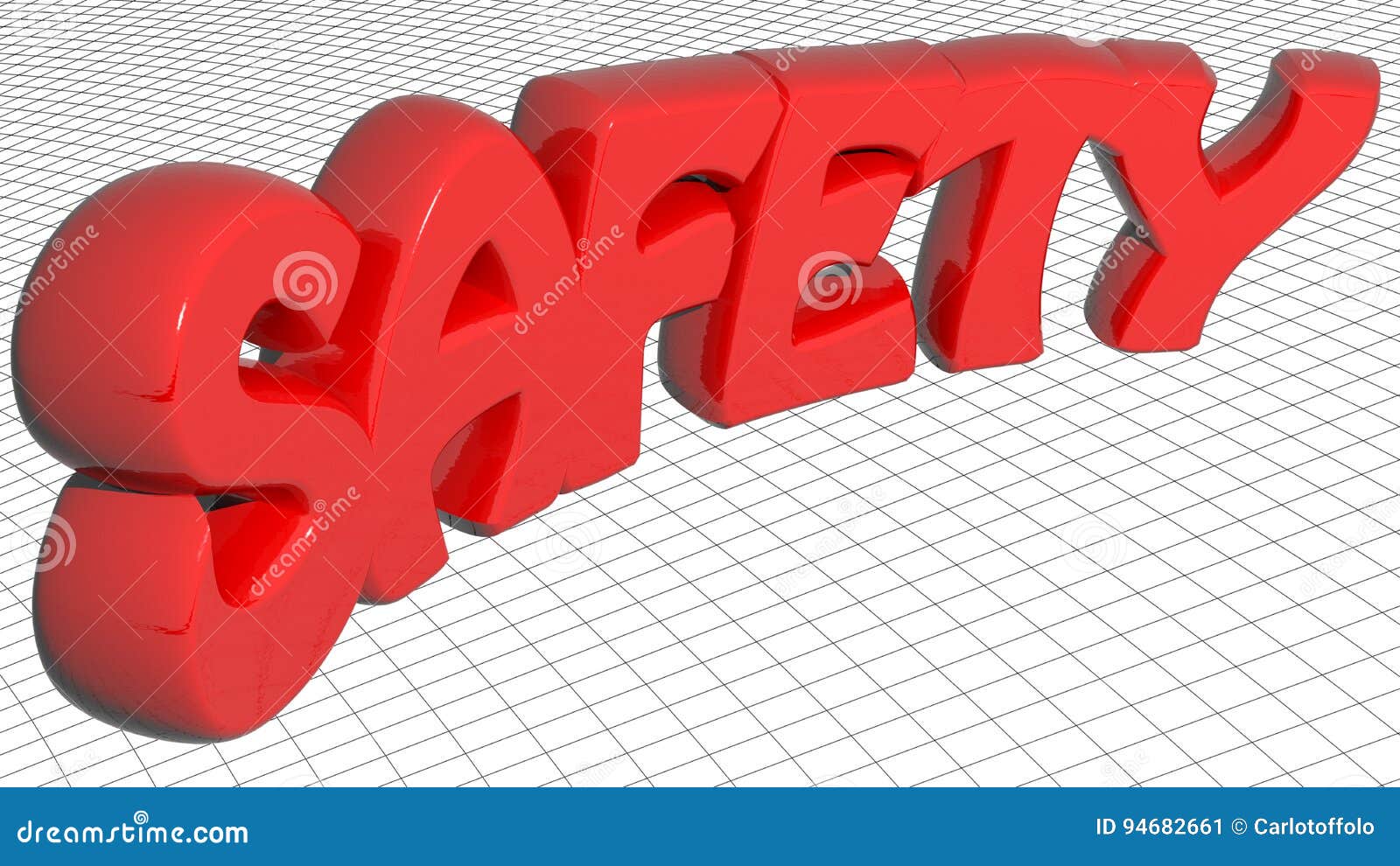 SAFETY 3D Red Letters - 3D Rendering Stock Illustration - Illustration ...