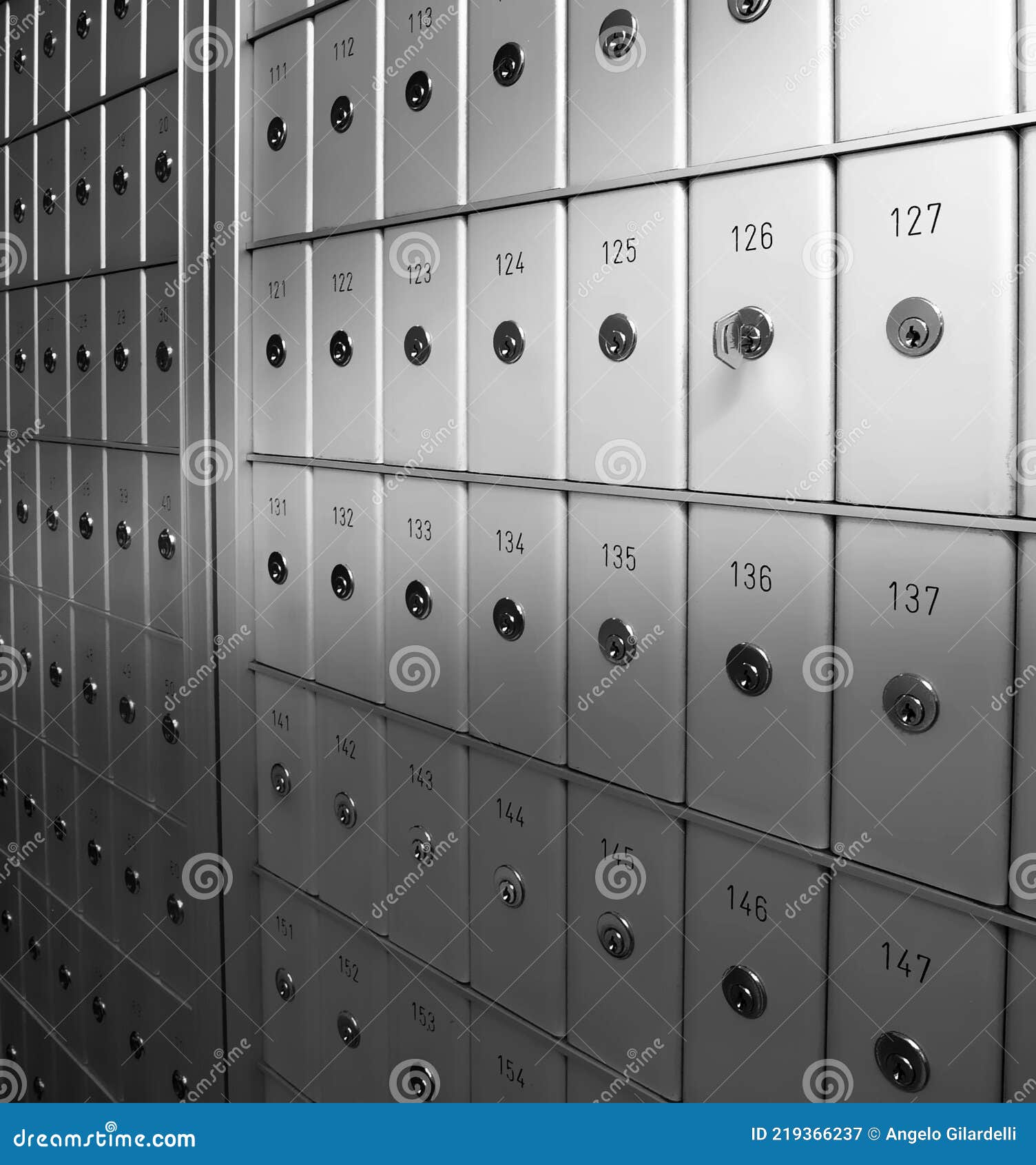 Safety Deposit Boxes in a Bank Stock Image - Image of protection ...
