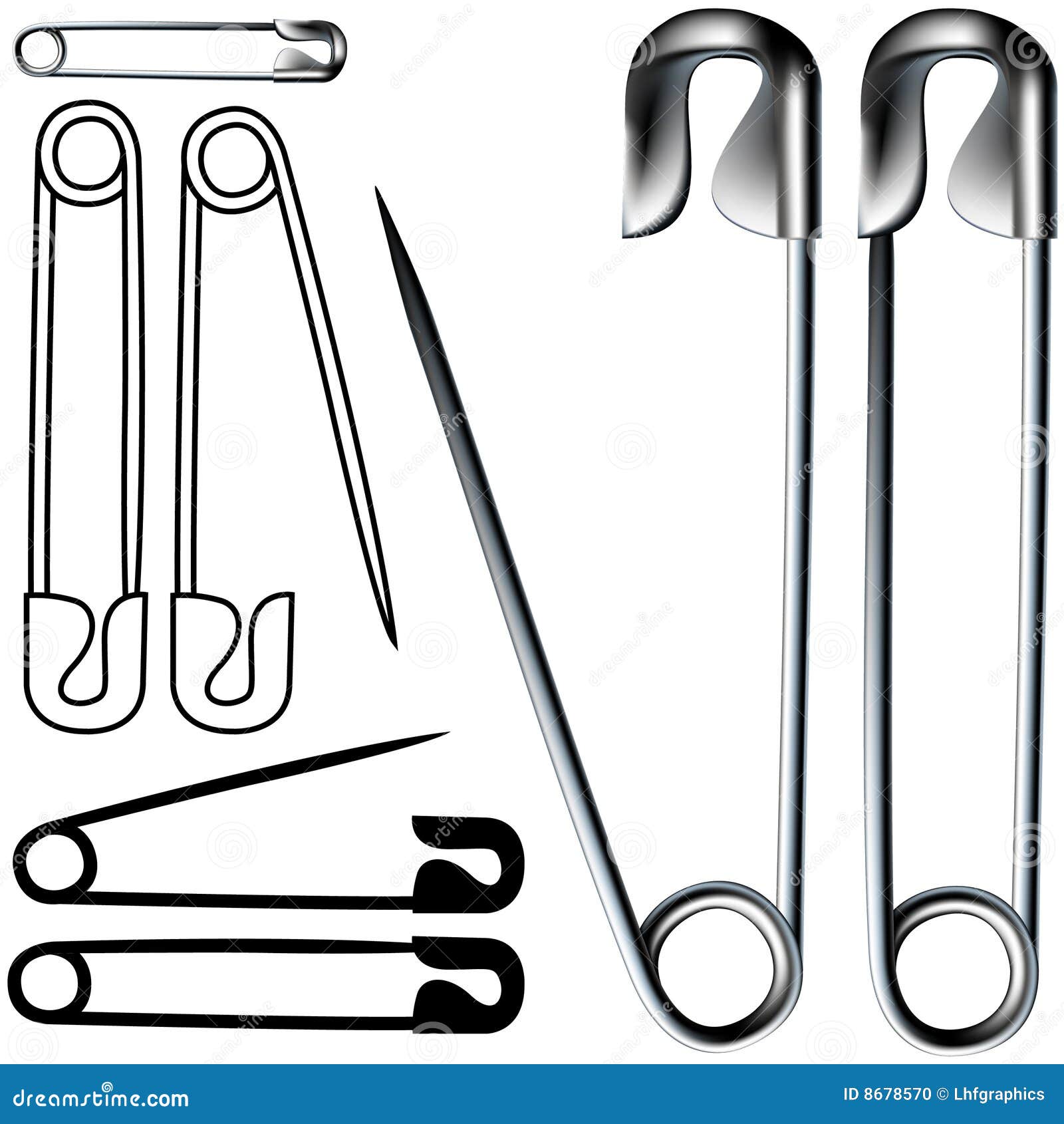 Safety And Diaper Pins In Vector Format | CartoonDealer.com #8678570