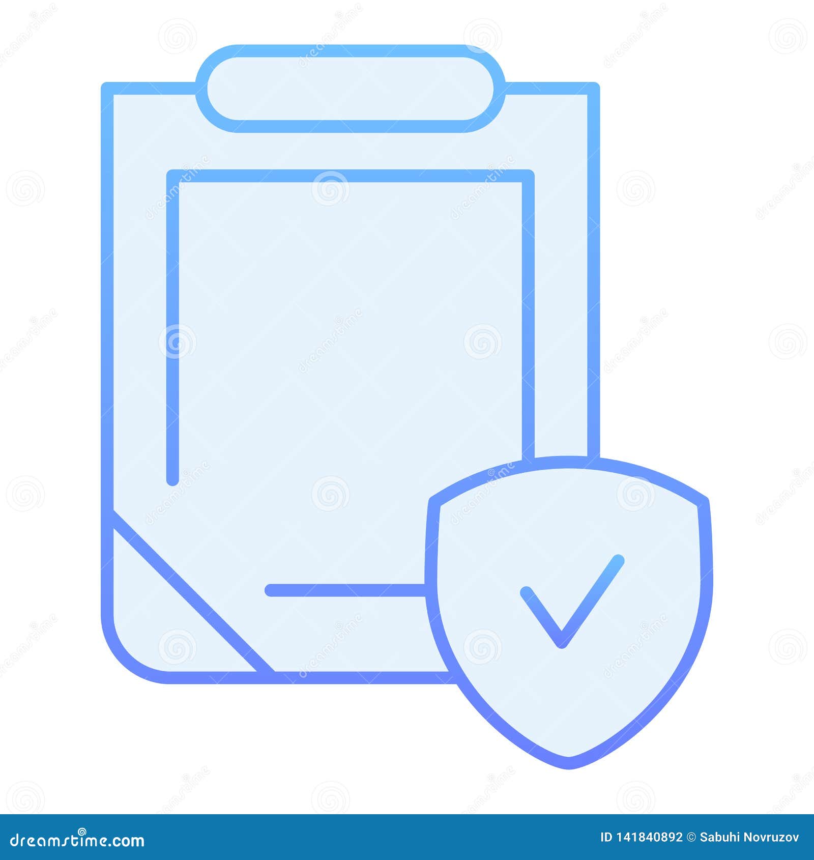 Safety Document Flat Icon. Clipboard with Shield Blue Icons in Trendy ...