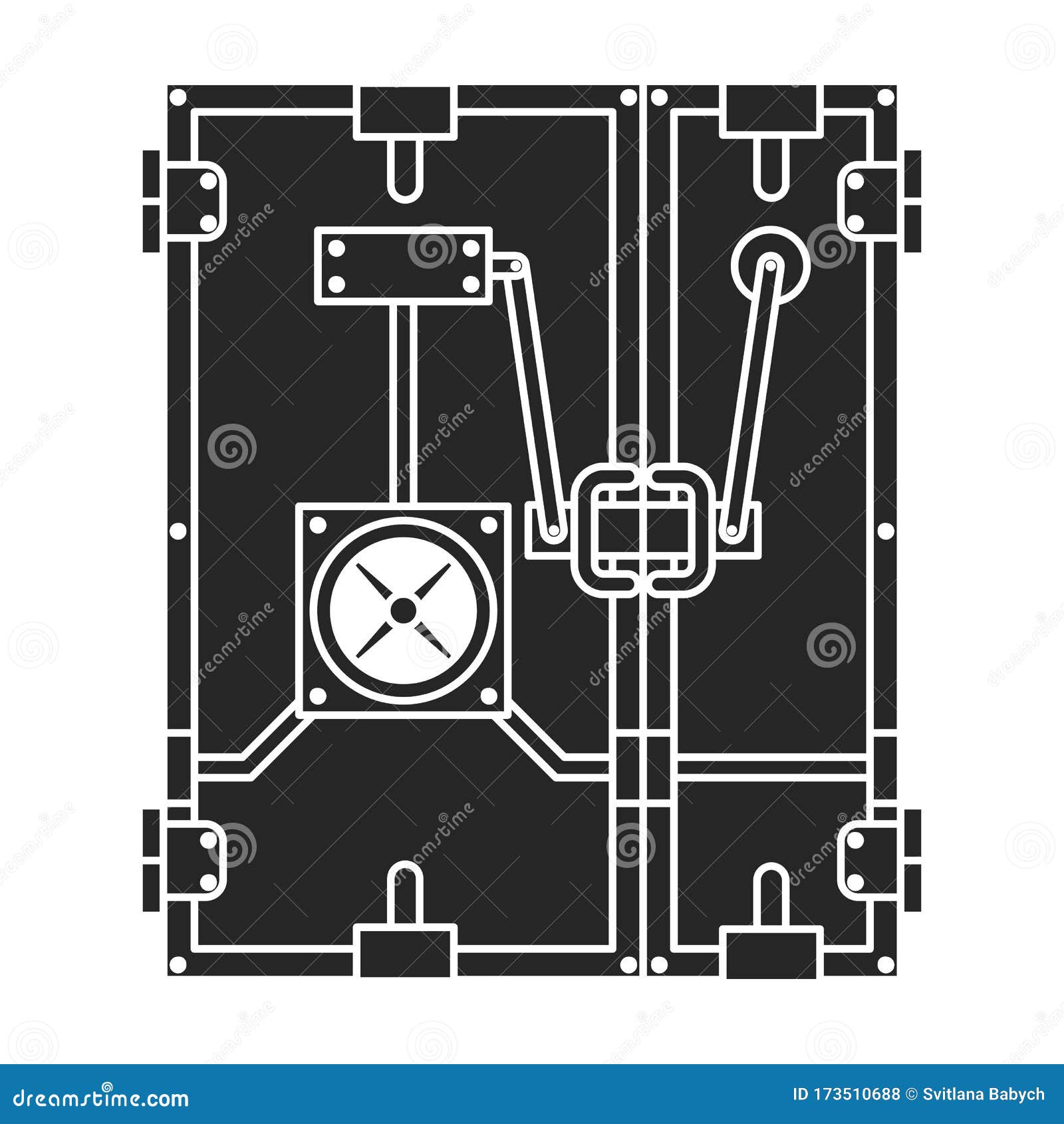 Safety Door Vector Icon.Black Vector Icon Isolated on White Background ...