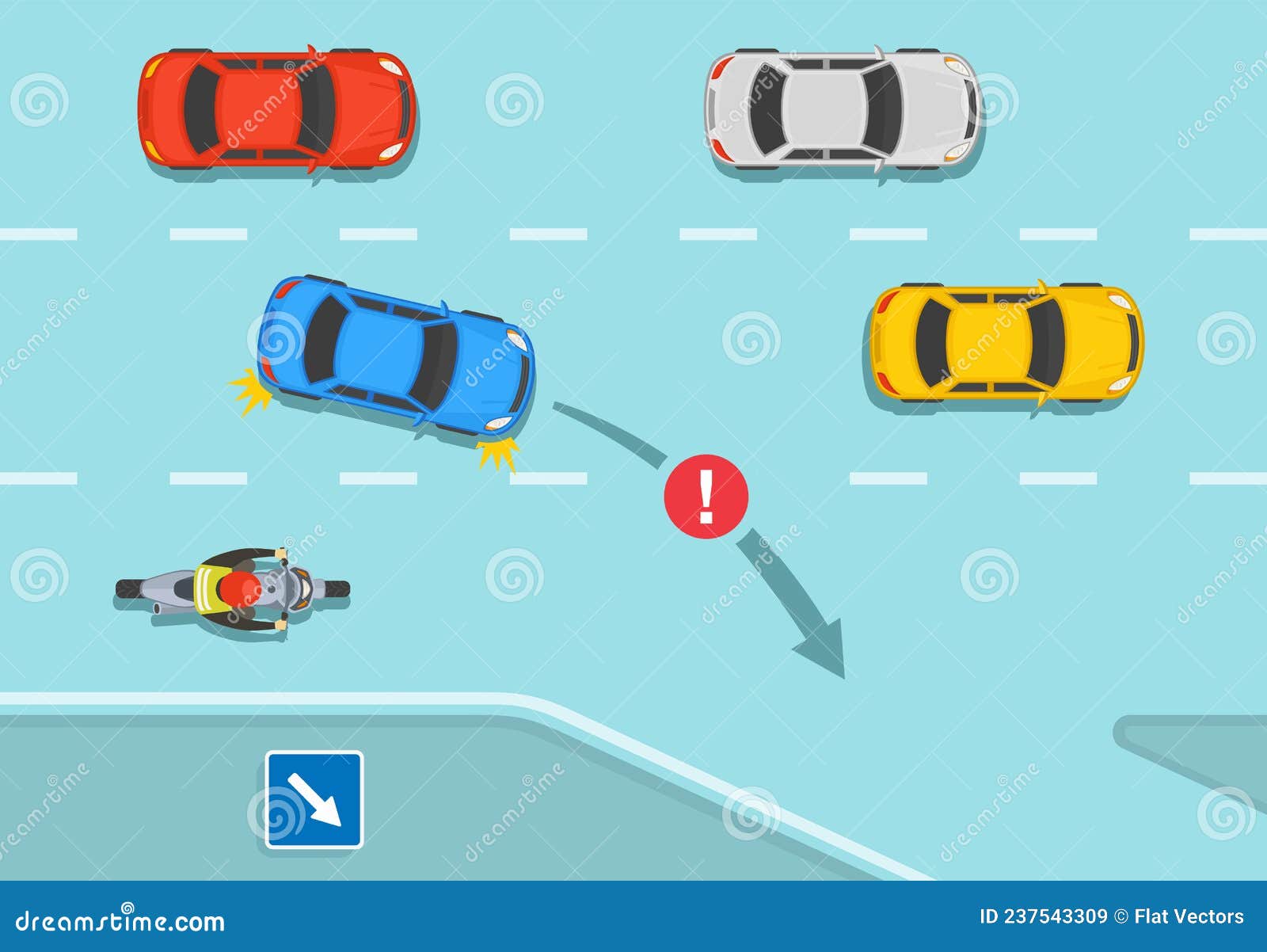Safety Driving Car Rules. Dangerous and Wrong Exit from the Main Road ... Safety Driving Car Rules. Dangerous and Wrong Exit from the Main Road ...