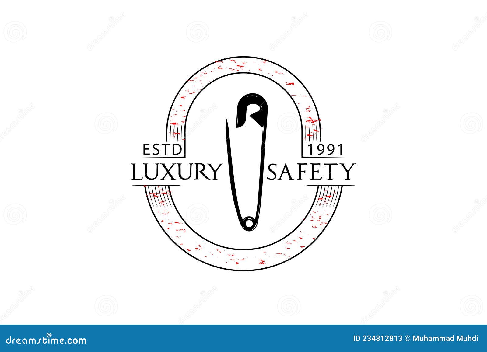 Safety, Embroidery, Logo, Old Fashioned, in Black Stock Vector ...
