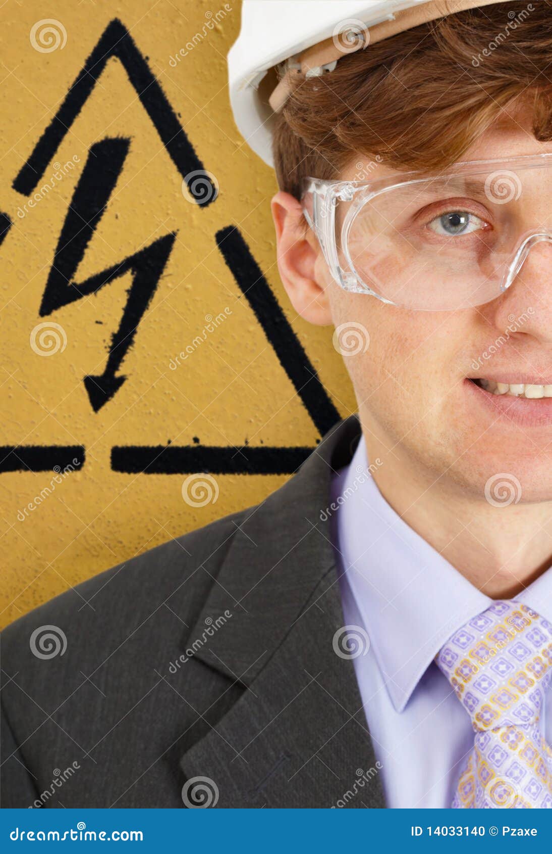 Safety Engineer on Background of Warning Signs Stock Photo - Image of ...