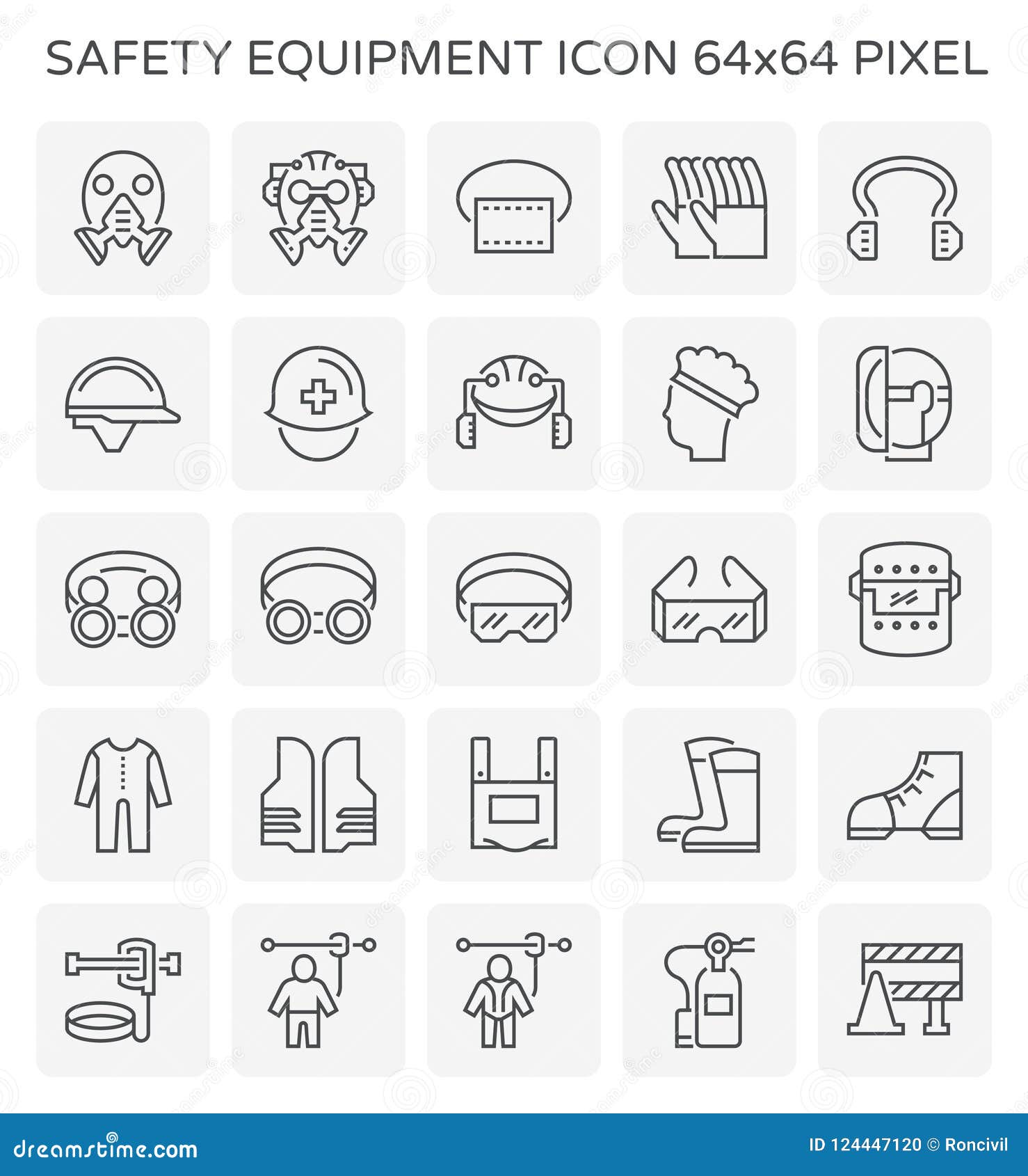Safety equipment icon stock vector. Illustration of health - 124447120