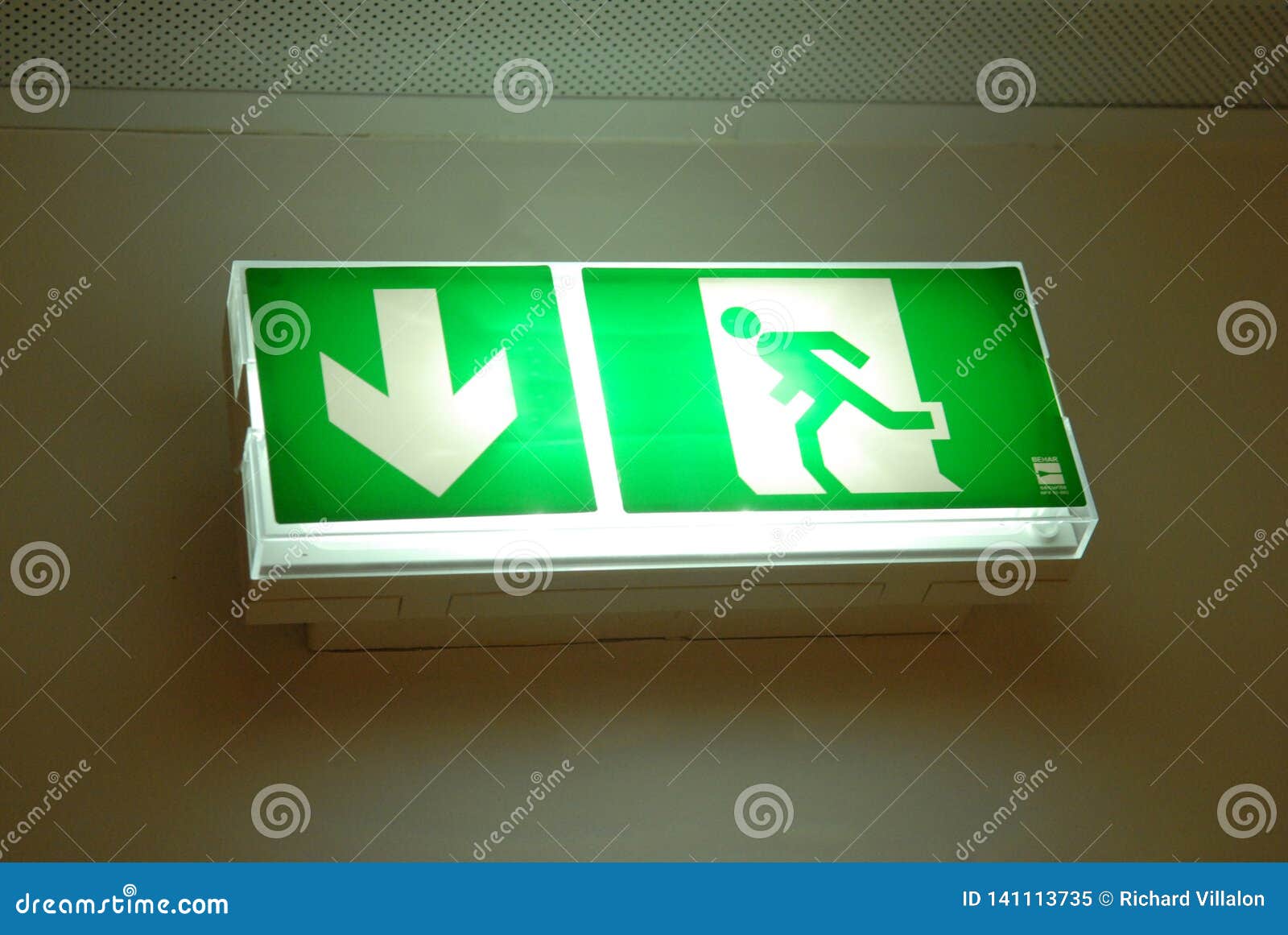 Safety Equipment Indicating an Emergency Exit Stock Image - Image of ...