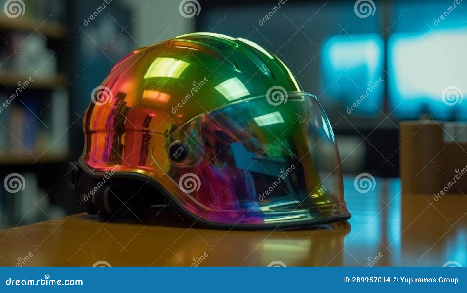 Safety Equipment for Motorcycle Racing, Illuminated in Blue Generated ...