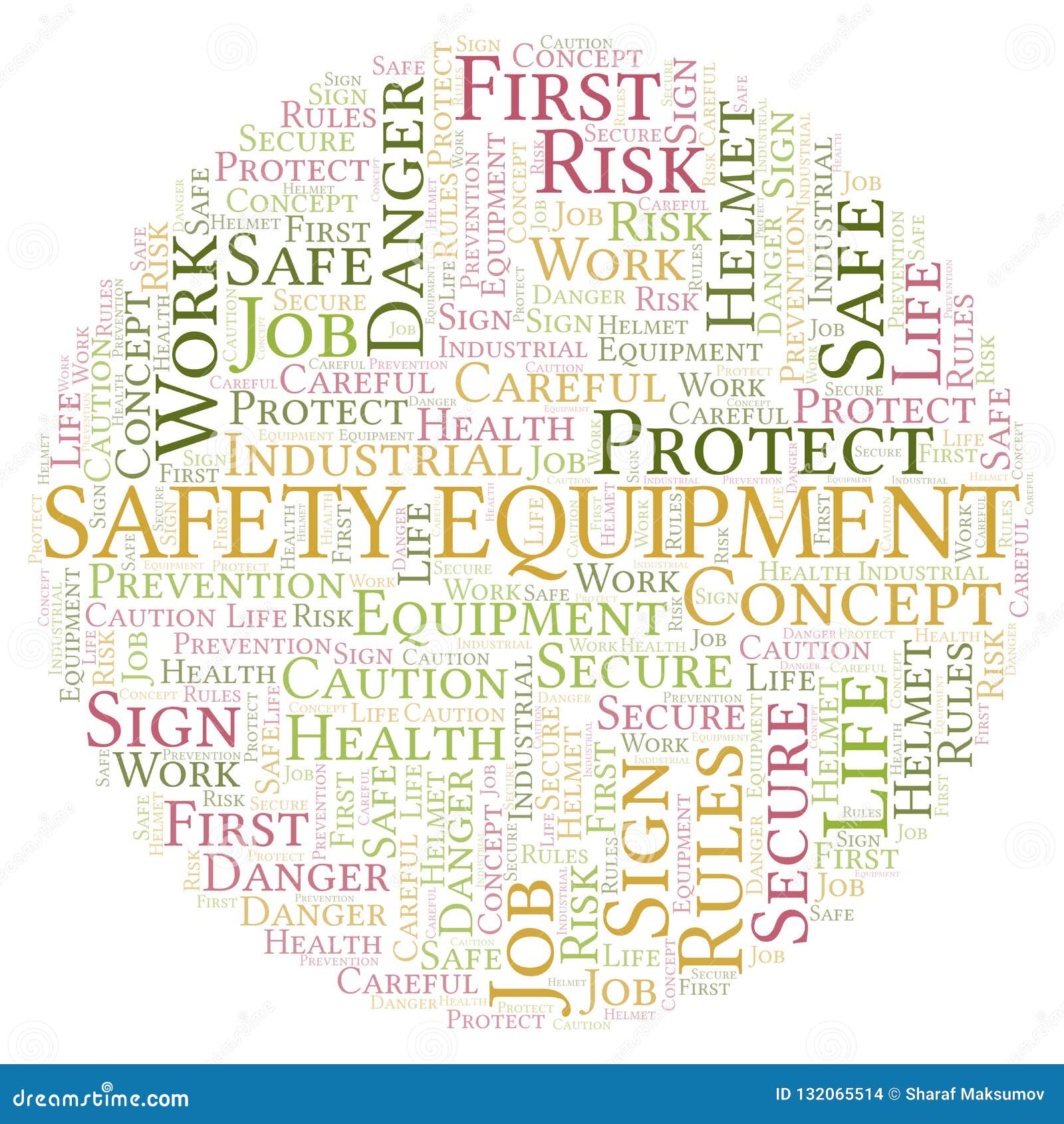 Safety Equipment Word Cloud Stock Illustration - Illustration of ...