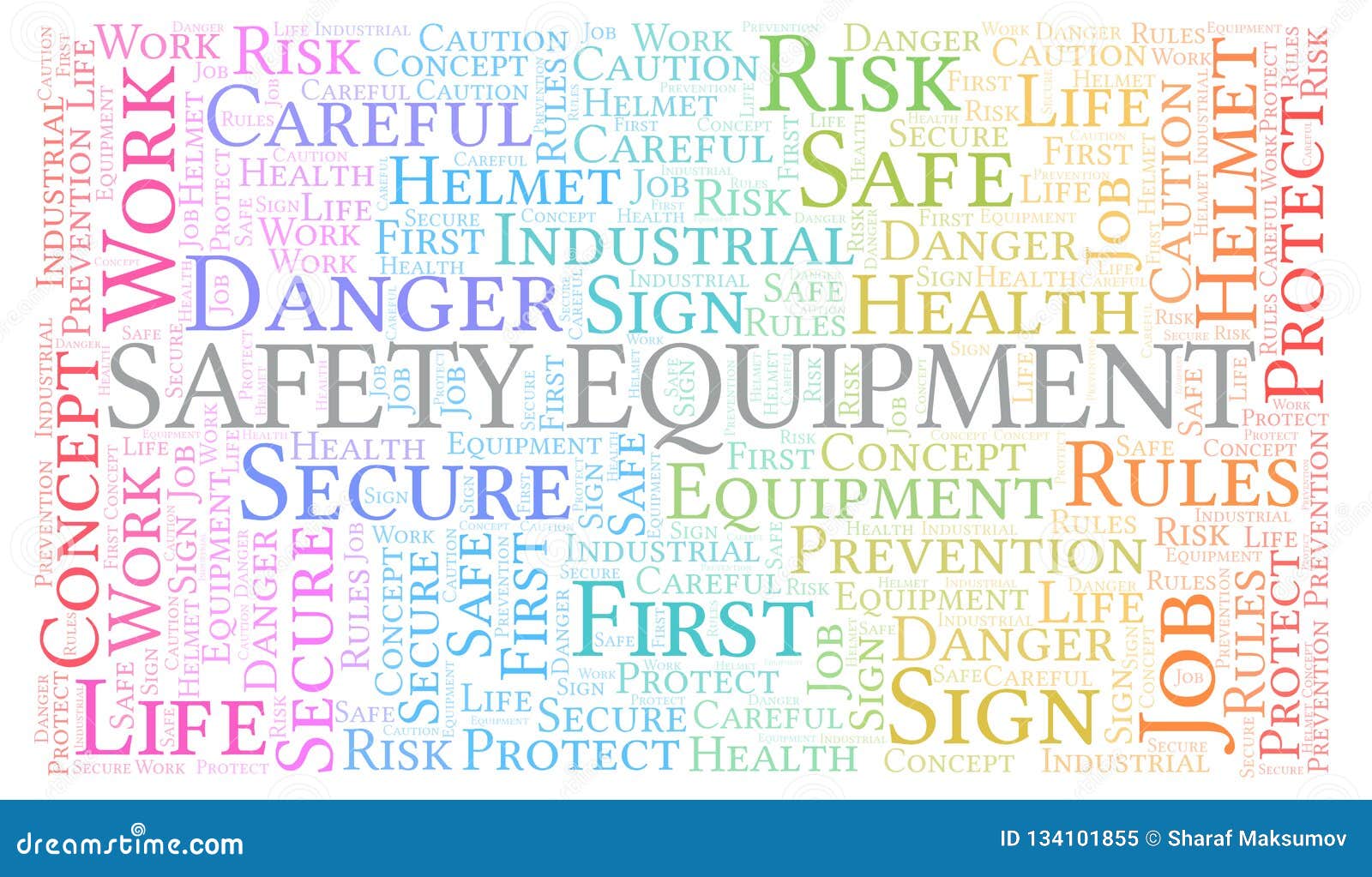 Safety Equipment Word Cloud Stock Illustration - Illustration of safety ...