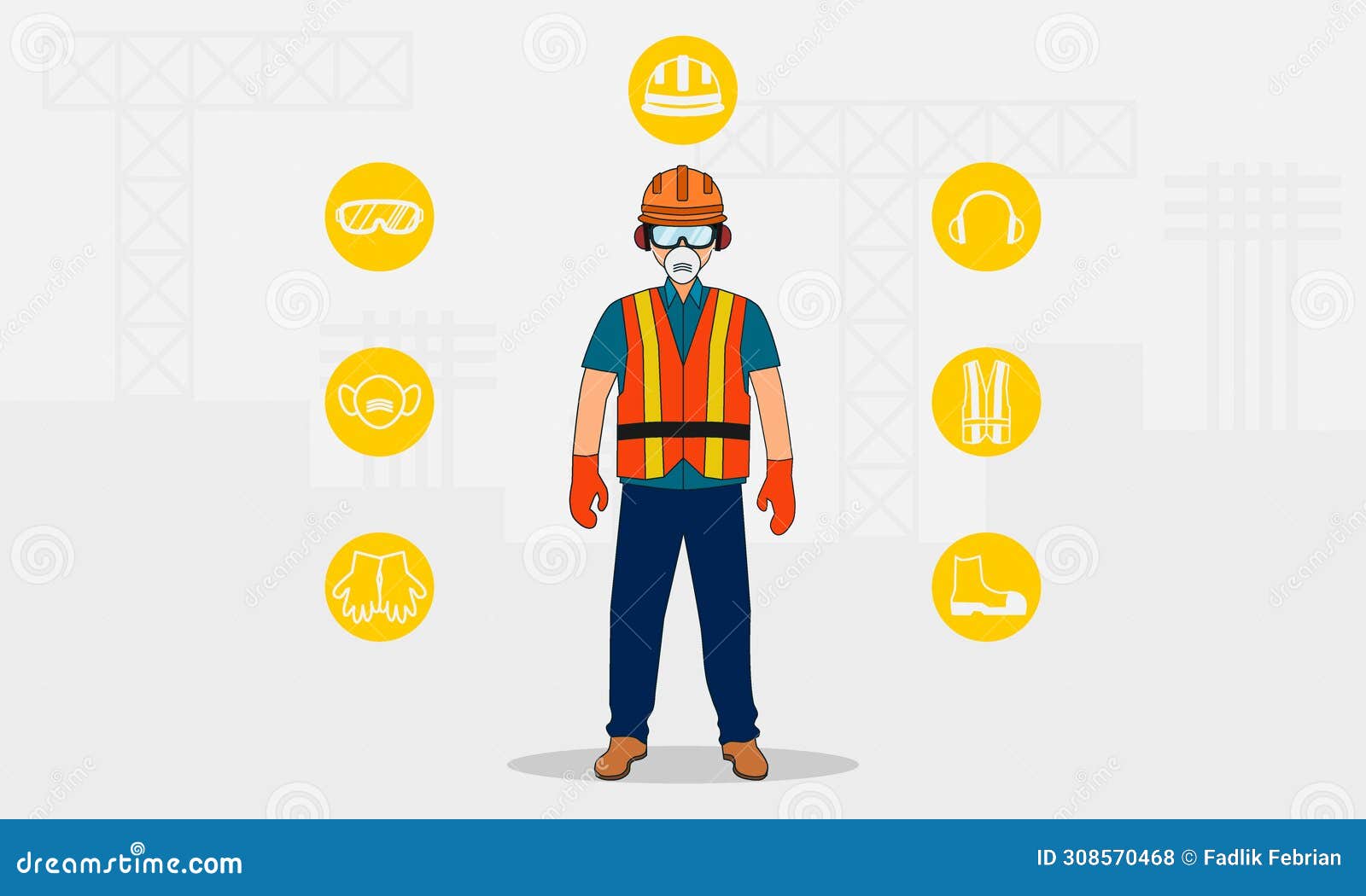 Safety Equipment. Worker with Personal Protective Equipment Stock ...