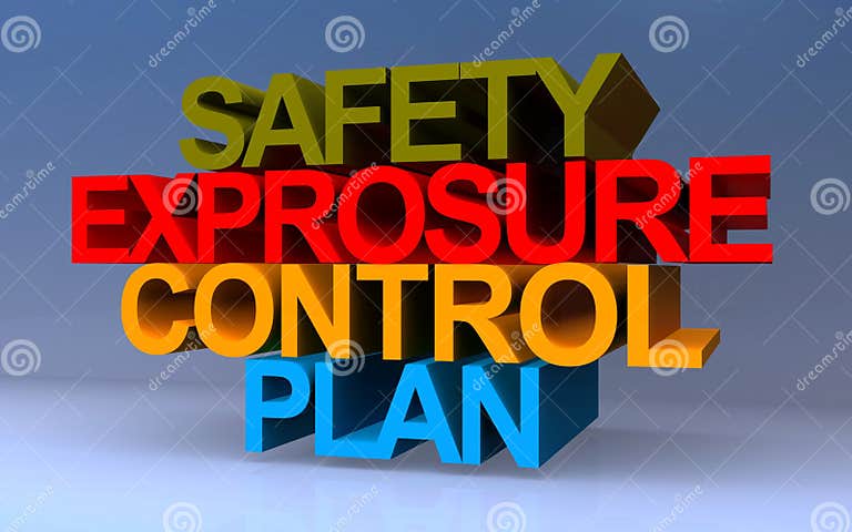 Safety Exprosure Control Plan on Blue Stock Photo - Image of tools ...