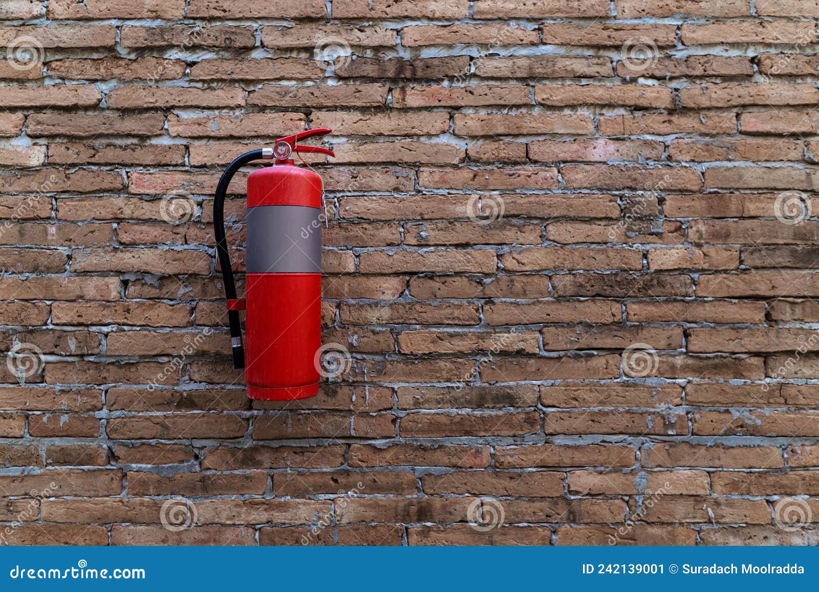 Safety Fire Extinguisher on the Wall Stock Image - Image of concrete ...