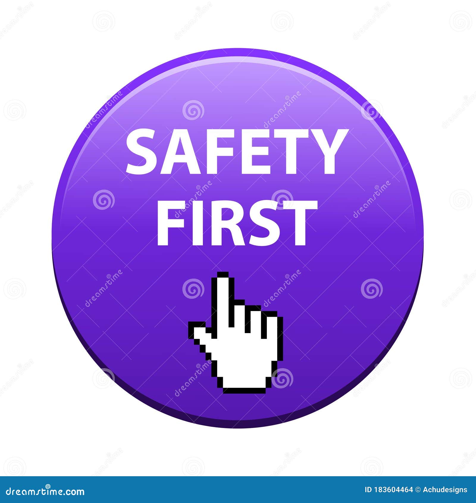 Safety first button stock vector. Illustration of board - 183604464