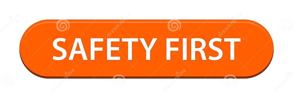 Safety first button stock vector. Illustration of care - 183605384
