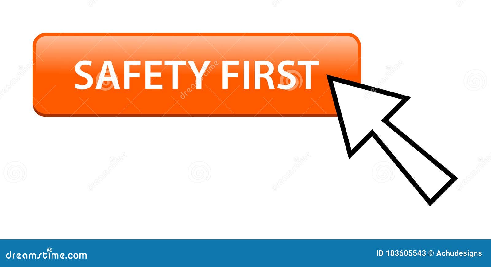 Safety first button stock vector. Illustration of health - 183605543