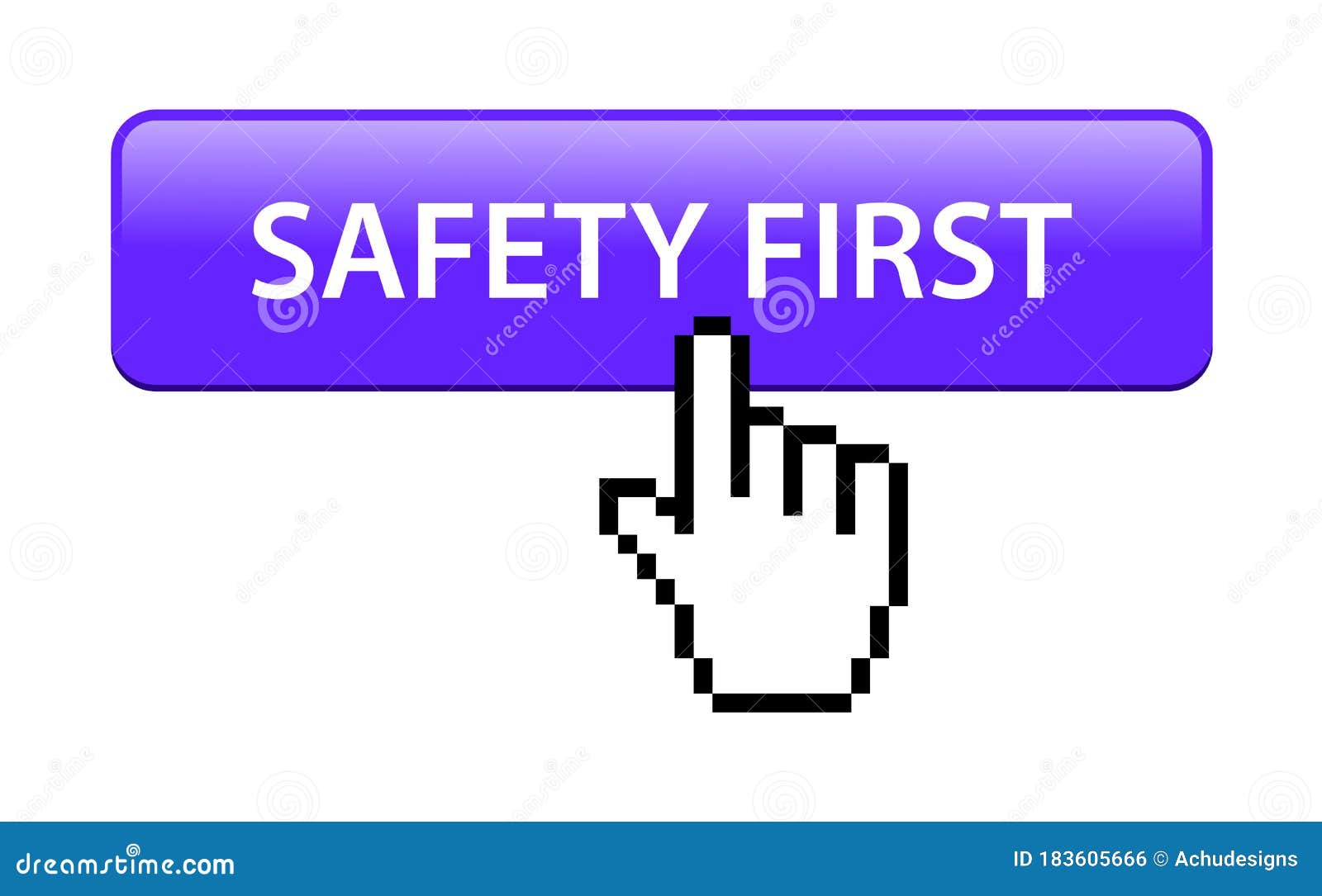 Safety first button stock vector. Illustration of element - 183605666