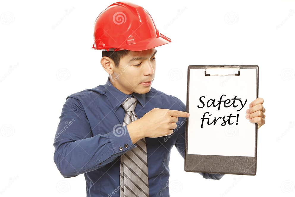 Safety First! stock image. Image of pointing, workplace - 25373343