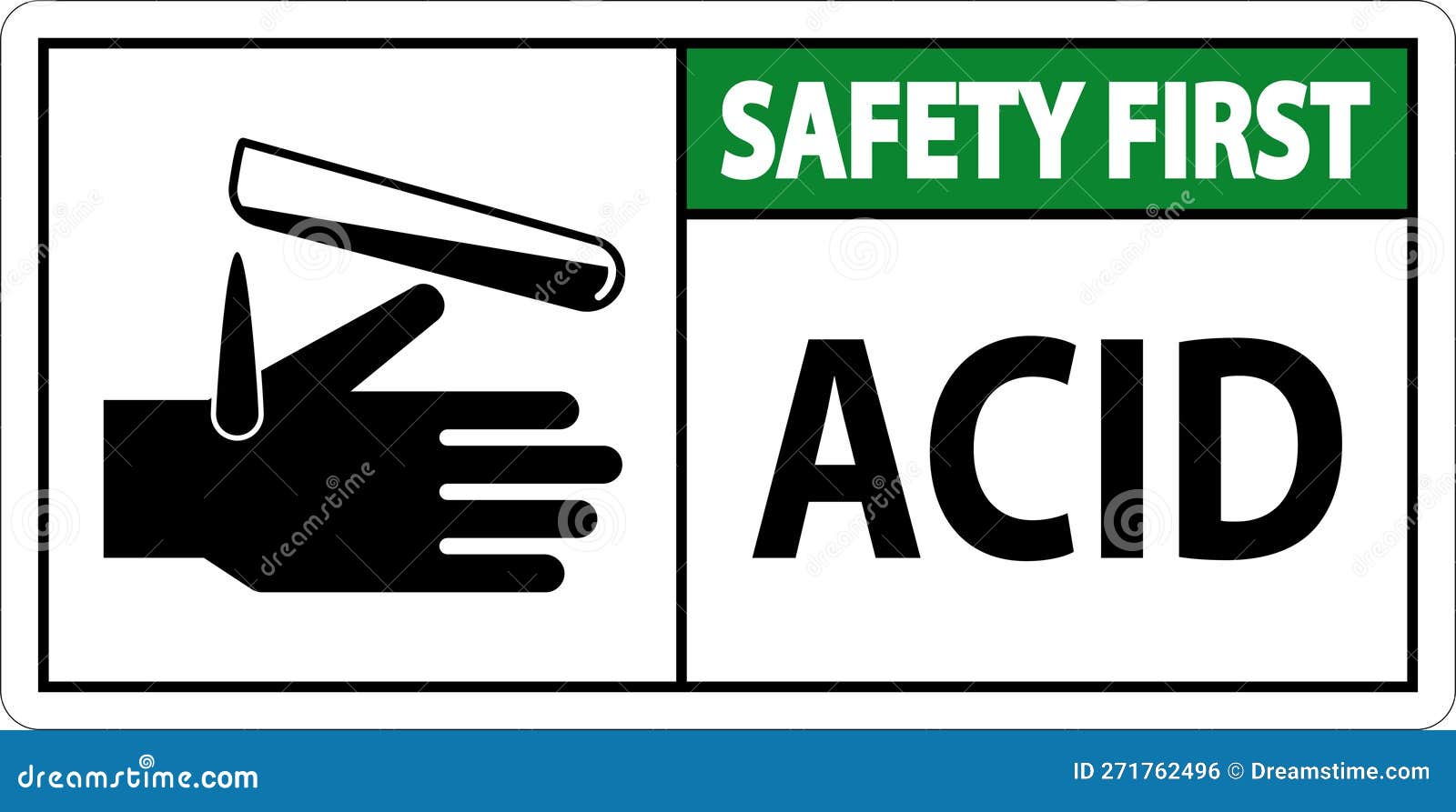 Safety First Acid Sign on White Background Stock Vector - Illustration ...
