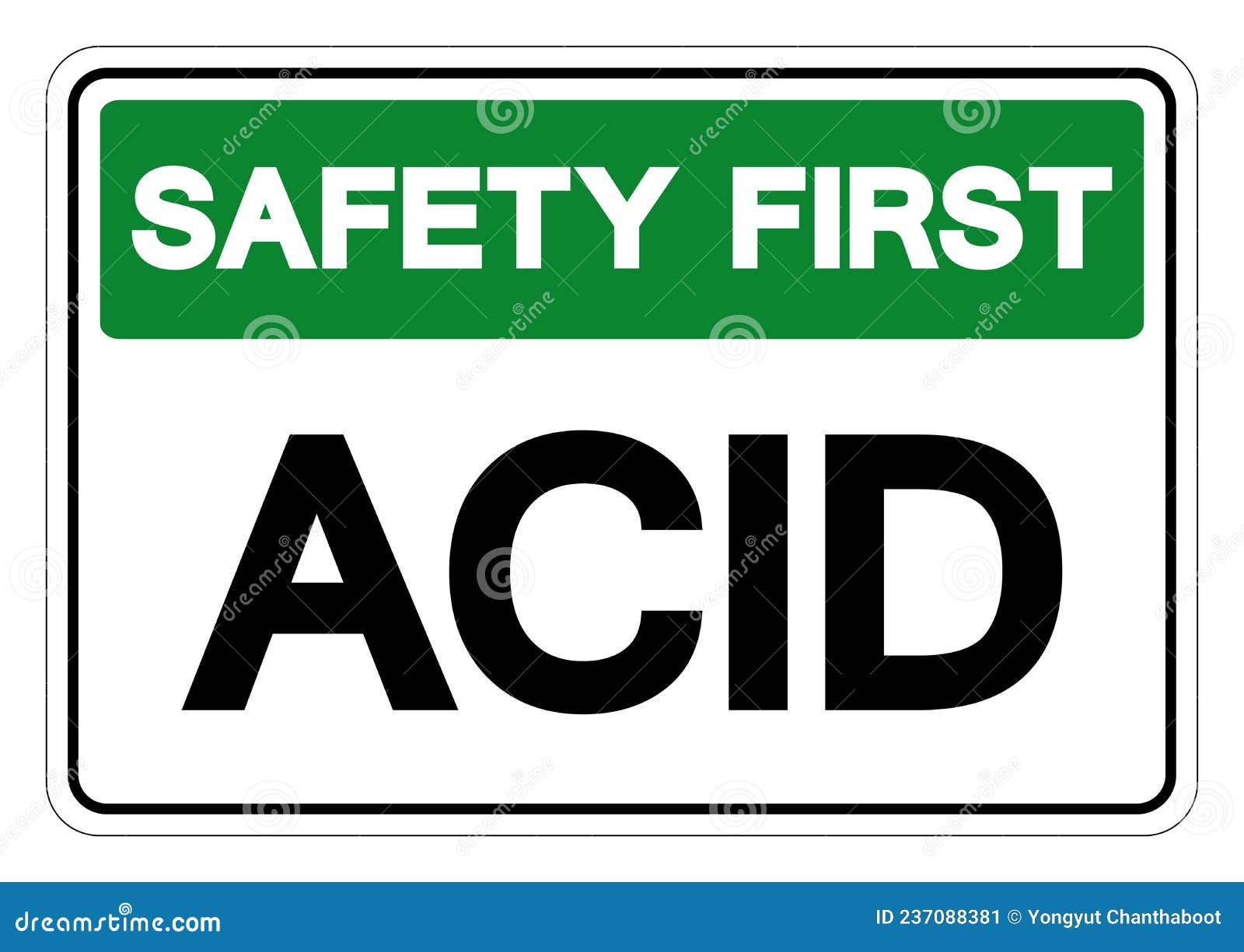 Safety First Acid Symbol Sign,Vector Illustration, Isolate on White ...