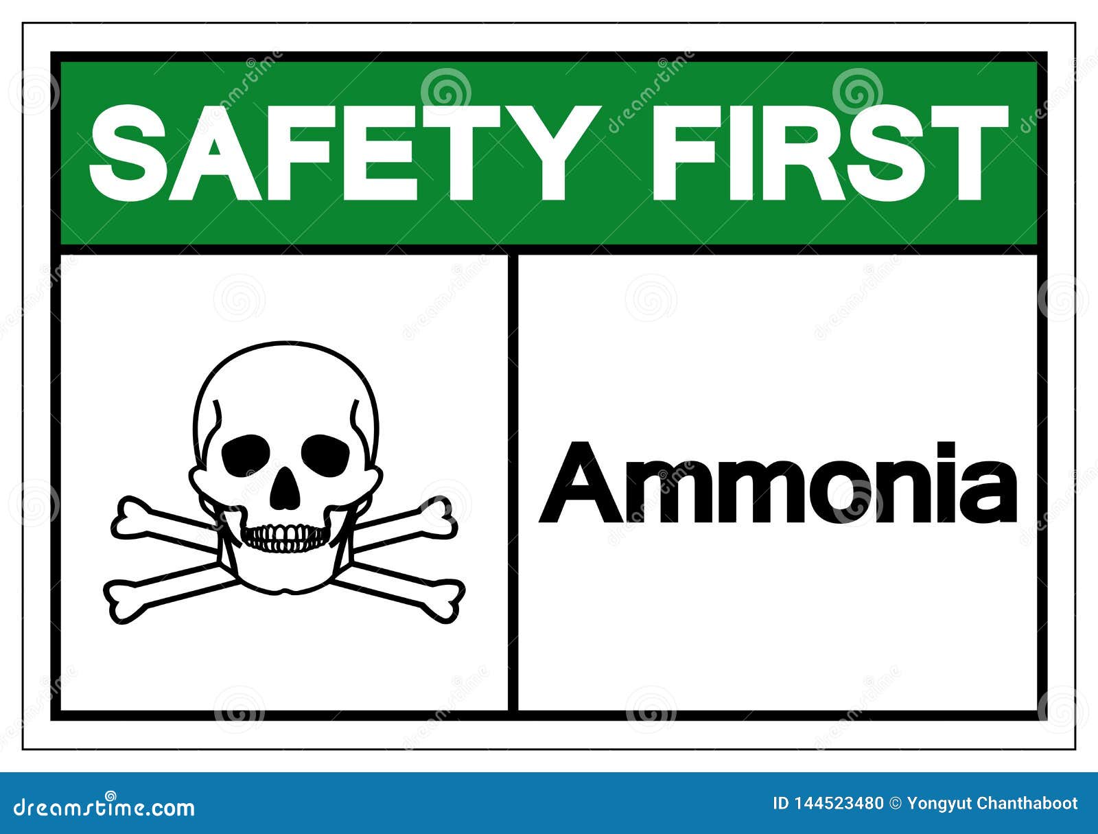 Safety First Ammonia Symbol Sign, Vector Illustration, Isolate on White ...