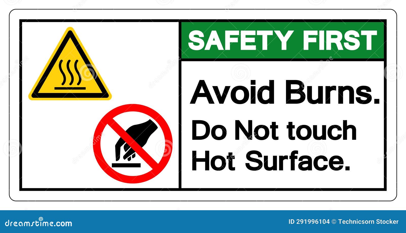 Safety First Avoid Burns Do Not Touch Hot Surface Symbol Sign, Vector ...