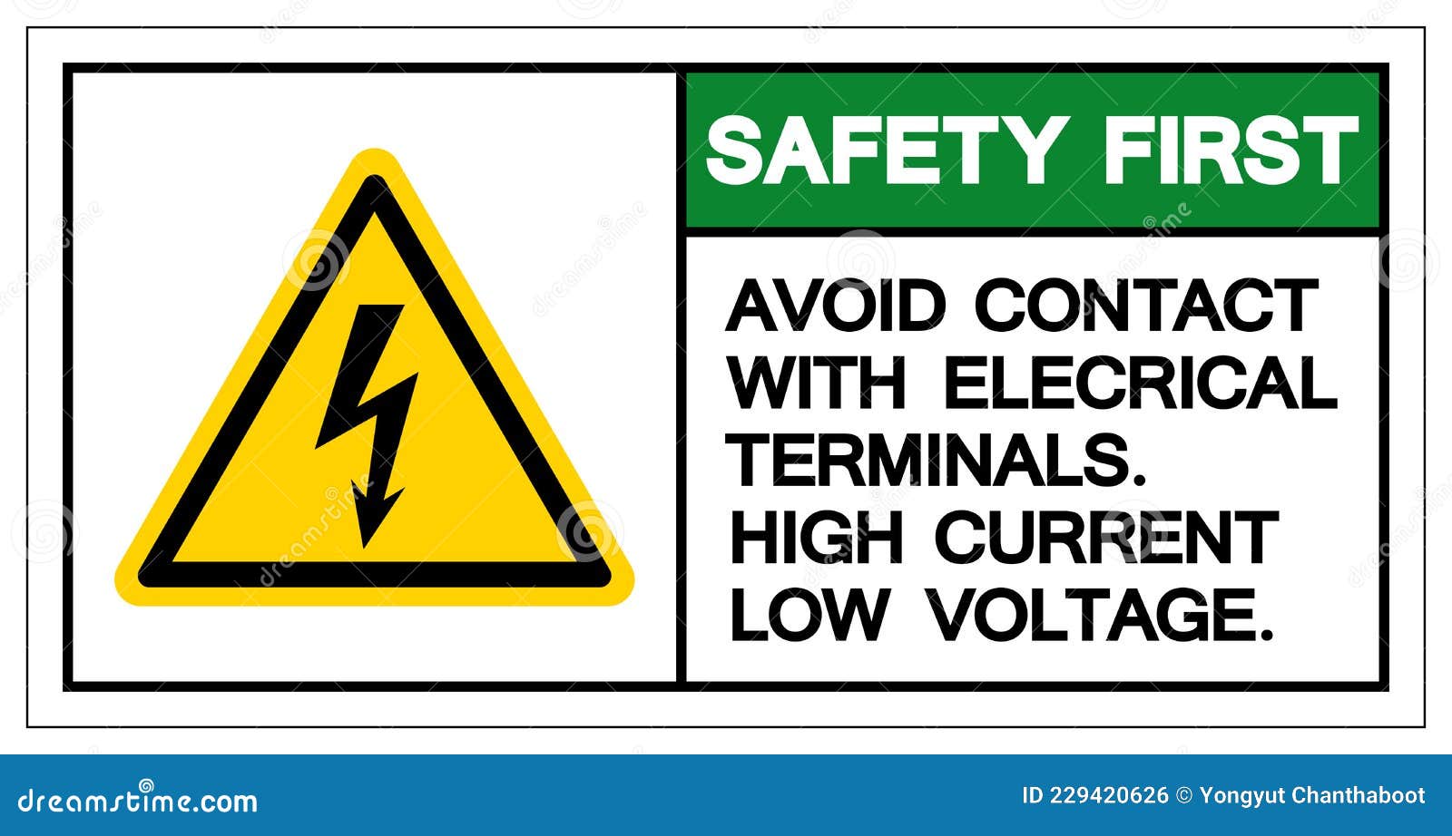 Safety First Avoid Contact with Electrical Terminals High Current Low ...