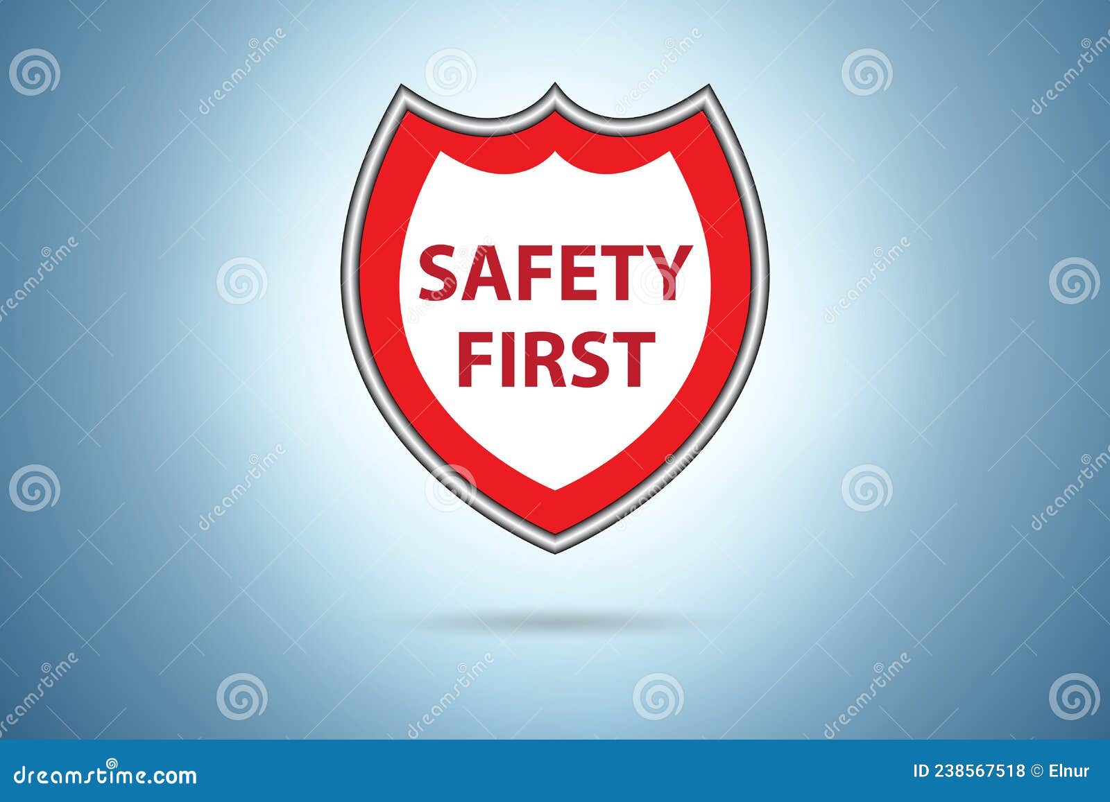 Safety First Badge in Industrial Safety Concept Stock Illustration ...