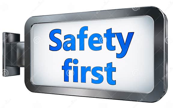 Safety First on Billboard Background Stock Illustration - Illustration ...
