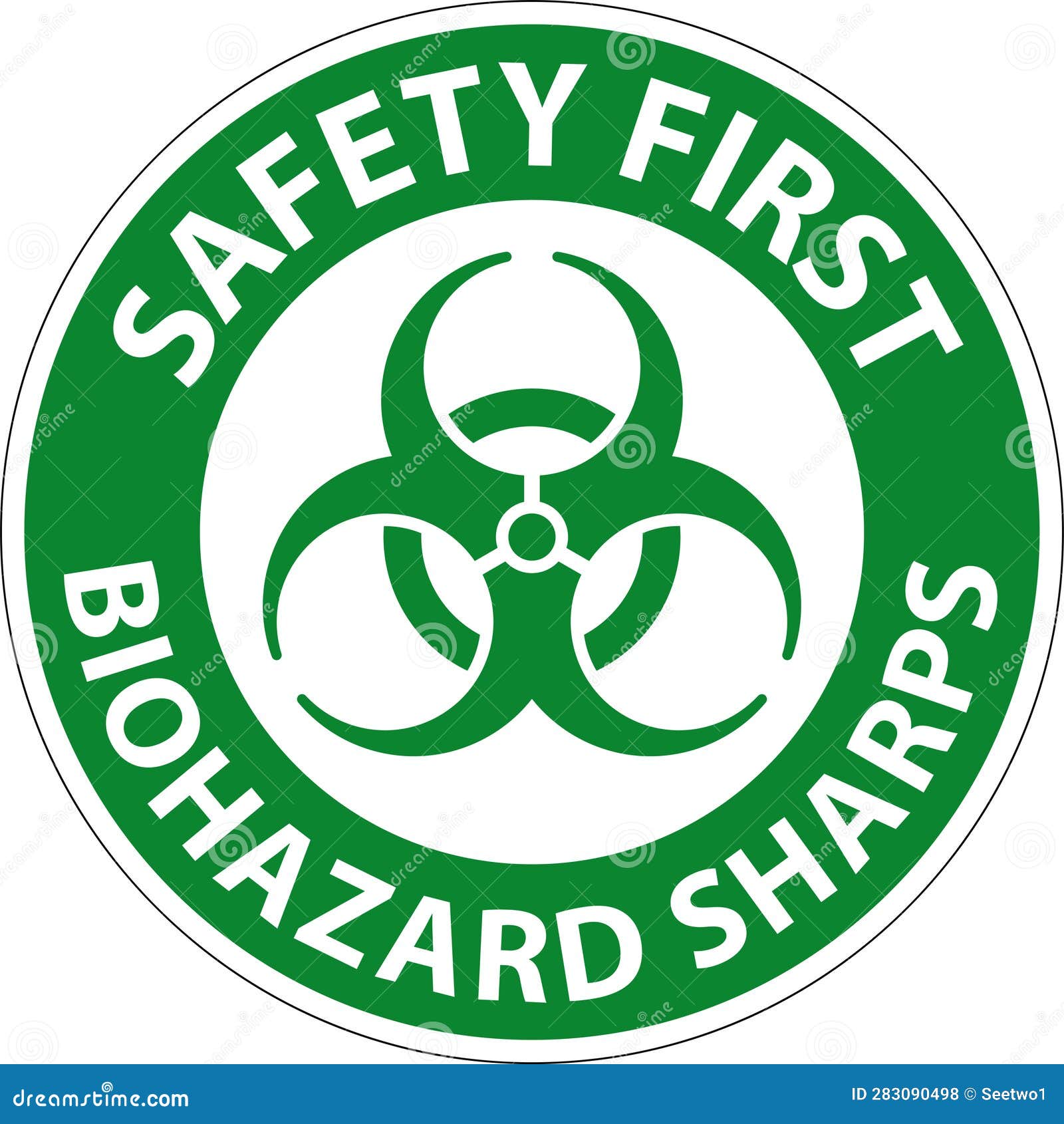 Safety First Biohazard Label, Biohazard Sharps Stock Vector ...